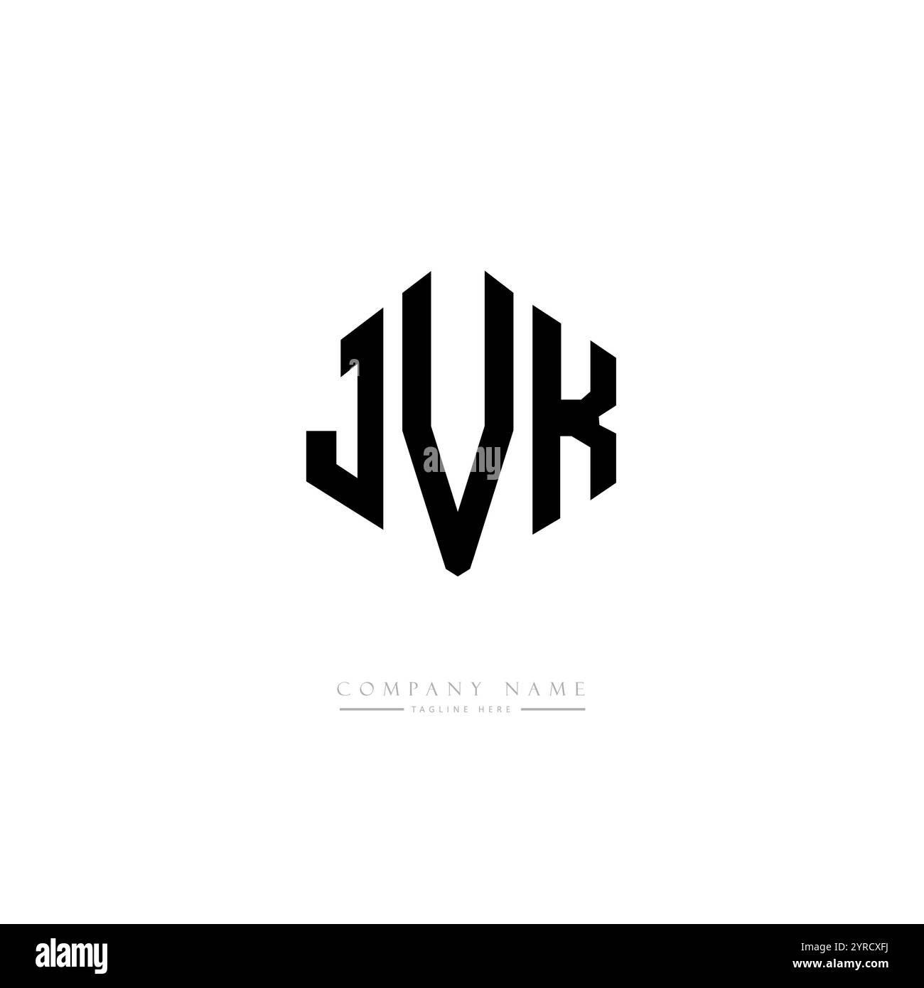 JVK letter logo design with polygon shape. JVK polygon and cube shape ...