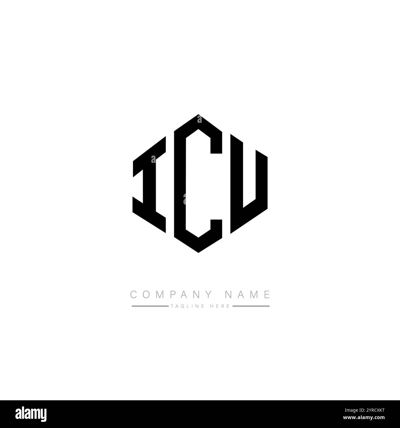 ICU letter logo design with polygon shape. ICU polygon and cube shape ...