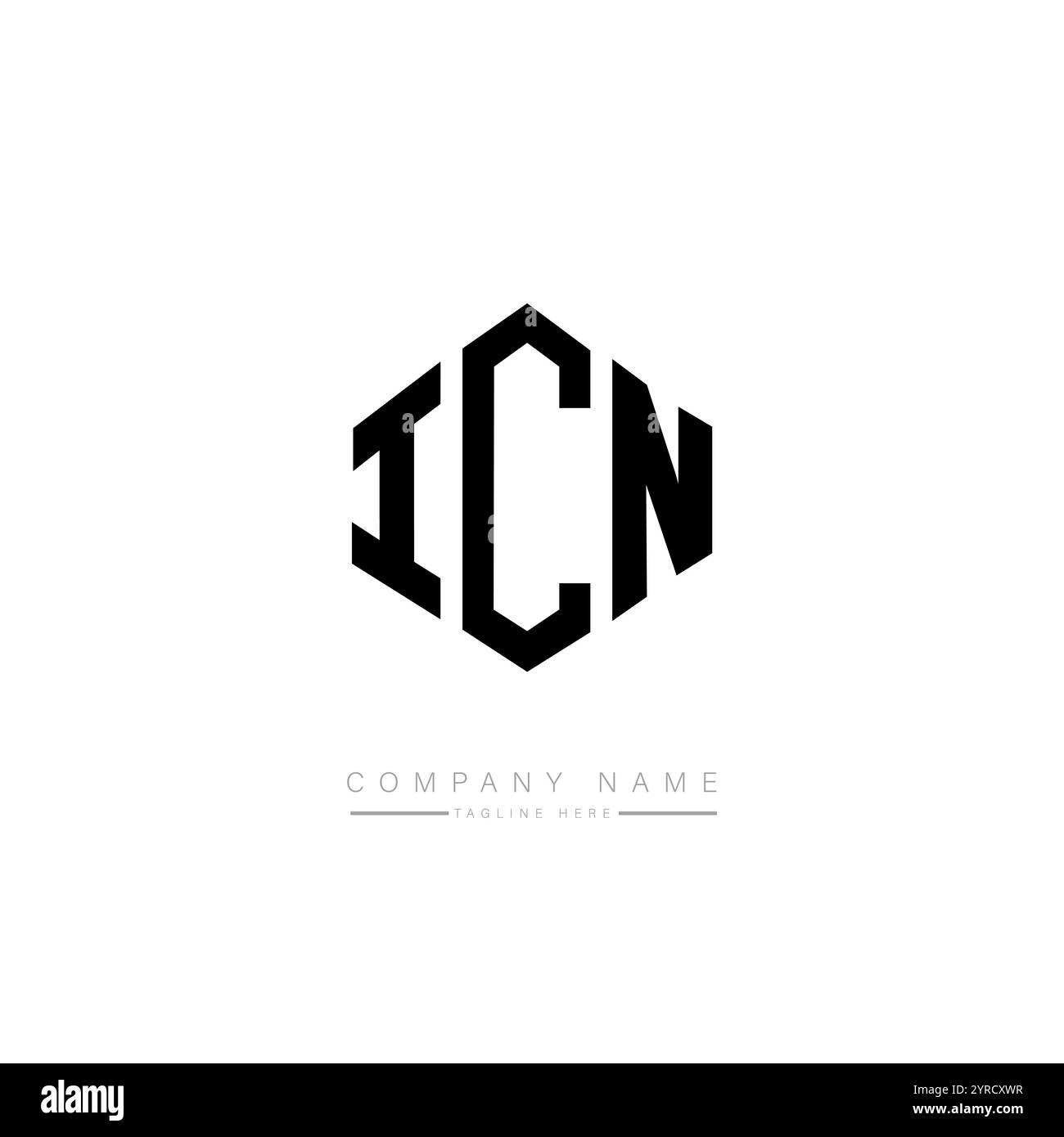 ICN letter logo design with polygon shape. ICN polygon and cube shape ...