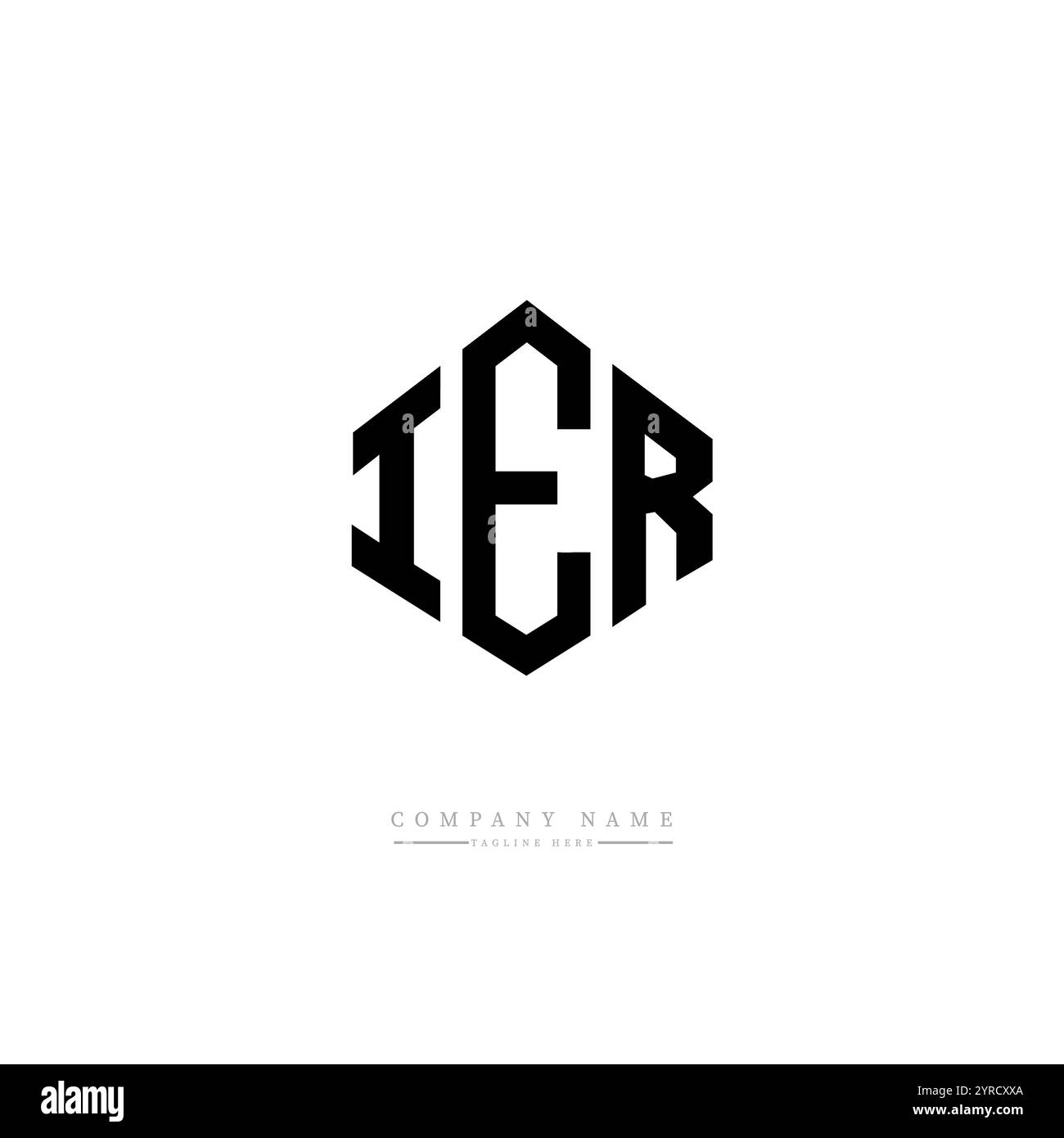 IER letter logo design with polygon shape. IER polygon and cube shape ...