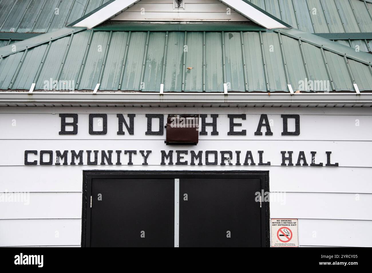 Community memorial hall sign on ON 27 in Bond Head, Ontario, Canada ...