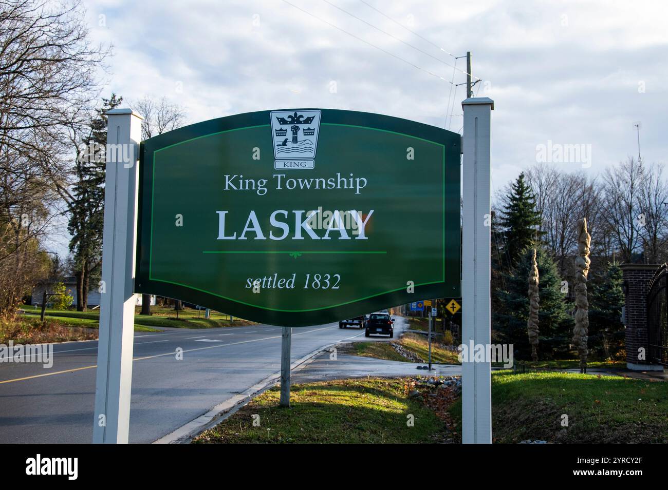 Welcome to Laskay sign on Weston Road in Ontario, Canada Stock Photo ...