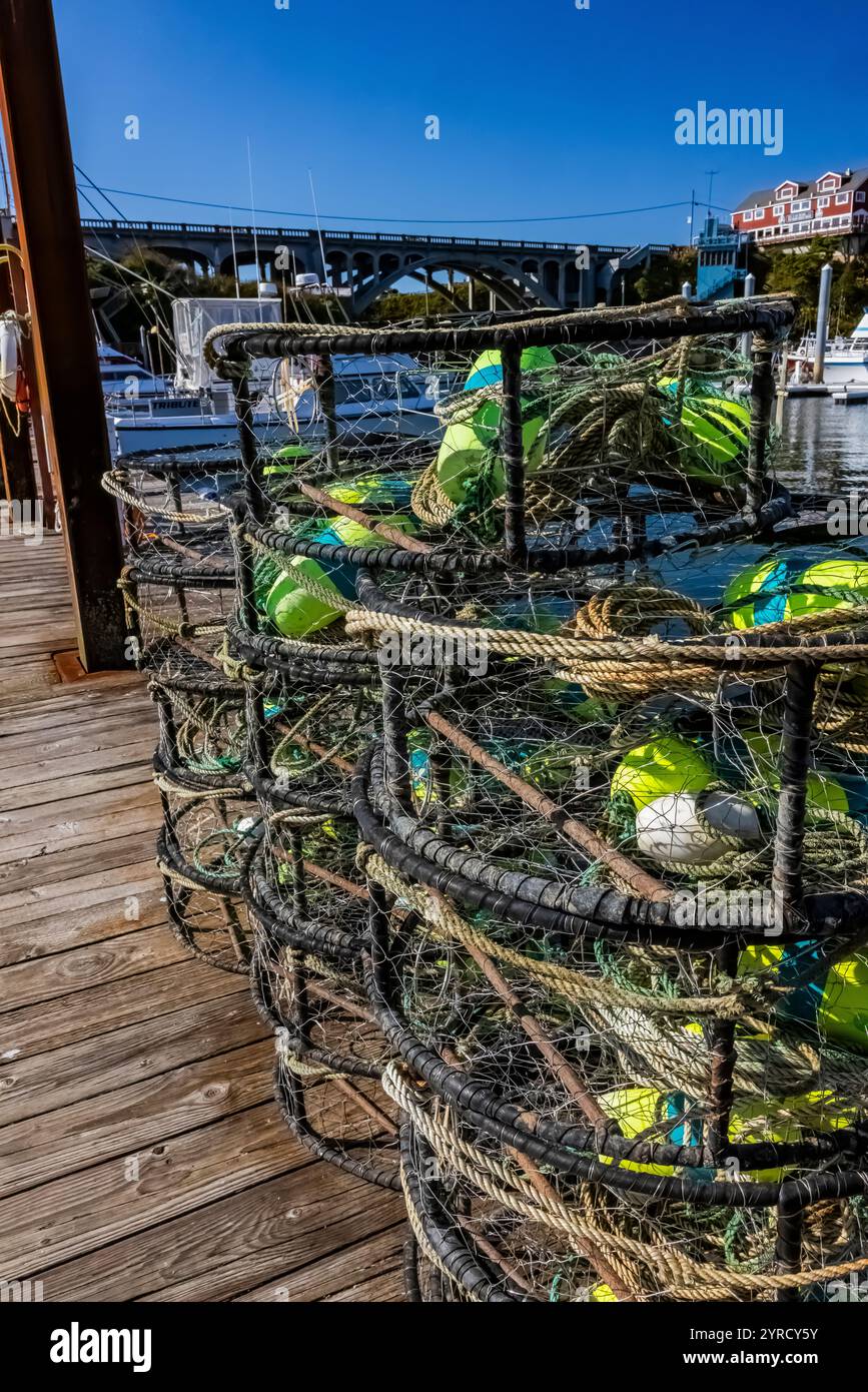 Dungeness Crab traps on dock in Depoe Bay, "The World's Smallest ...