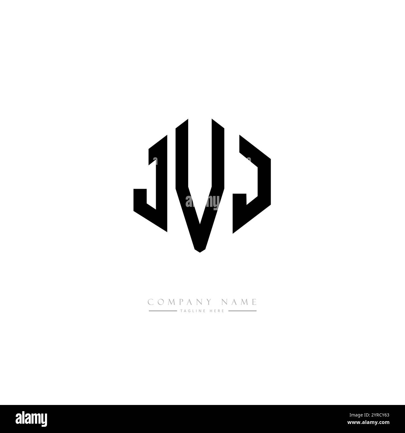 JVJ letter logo design with polygon shape. JVJ polygon and cube shape ...