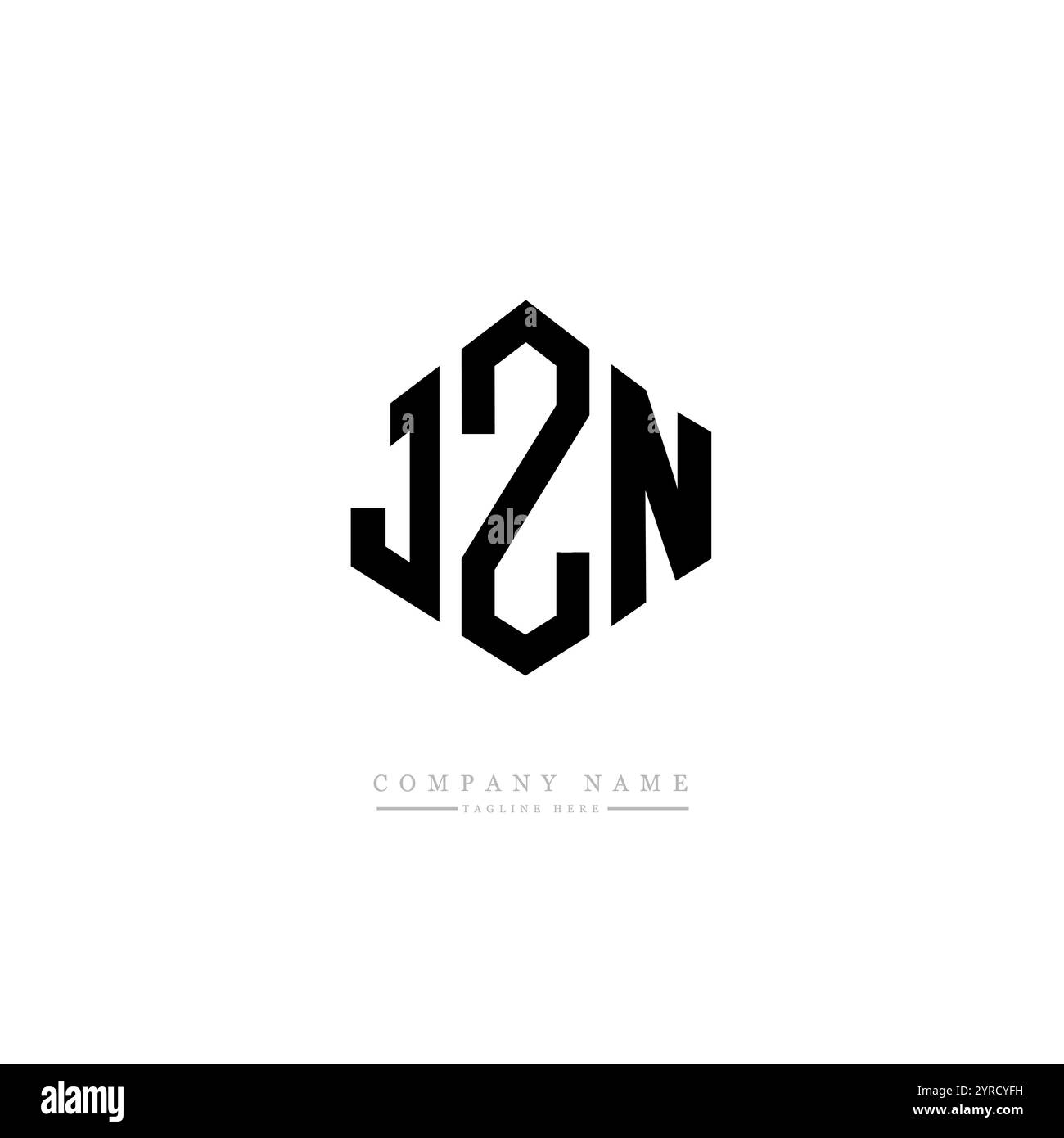 JZN letter logo design with polygon shape. JZN polygon and cube shape ...
