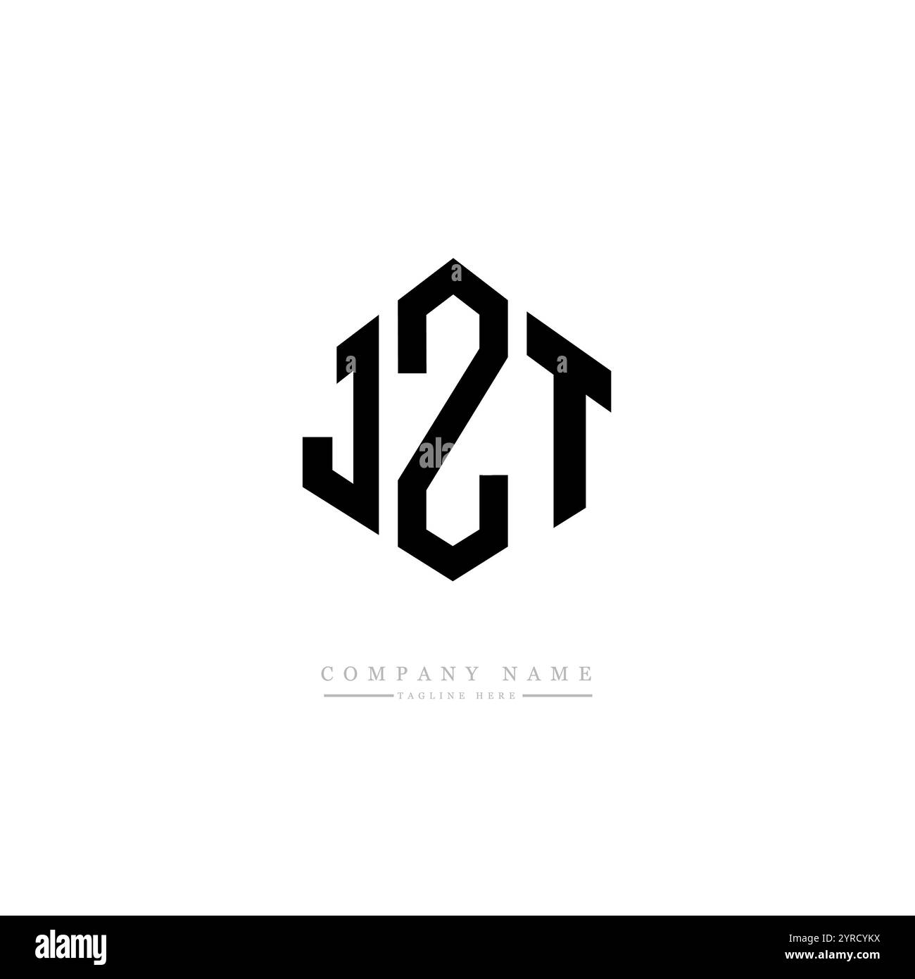 JZT letter logo design with polygon shape. JZT polygon and cube shape ...