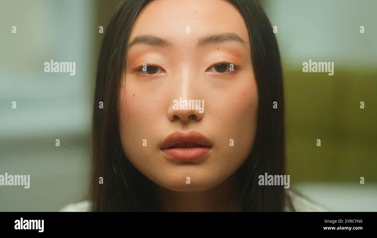 Asian woman face Chinese Korean ethnic model girl gen z student ...