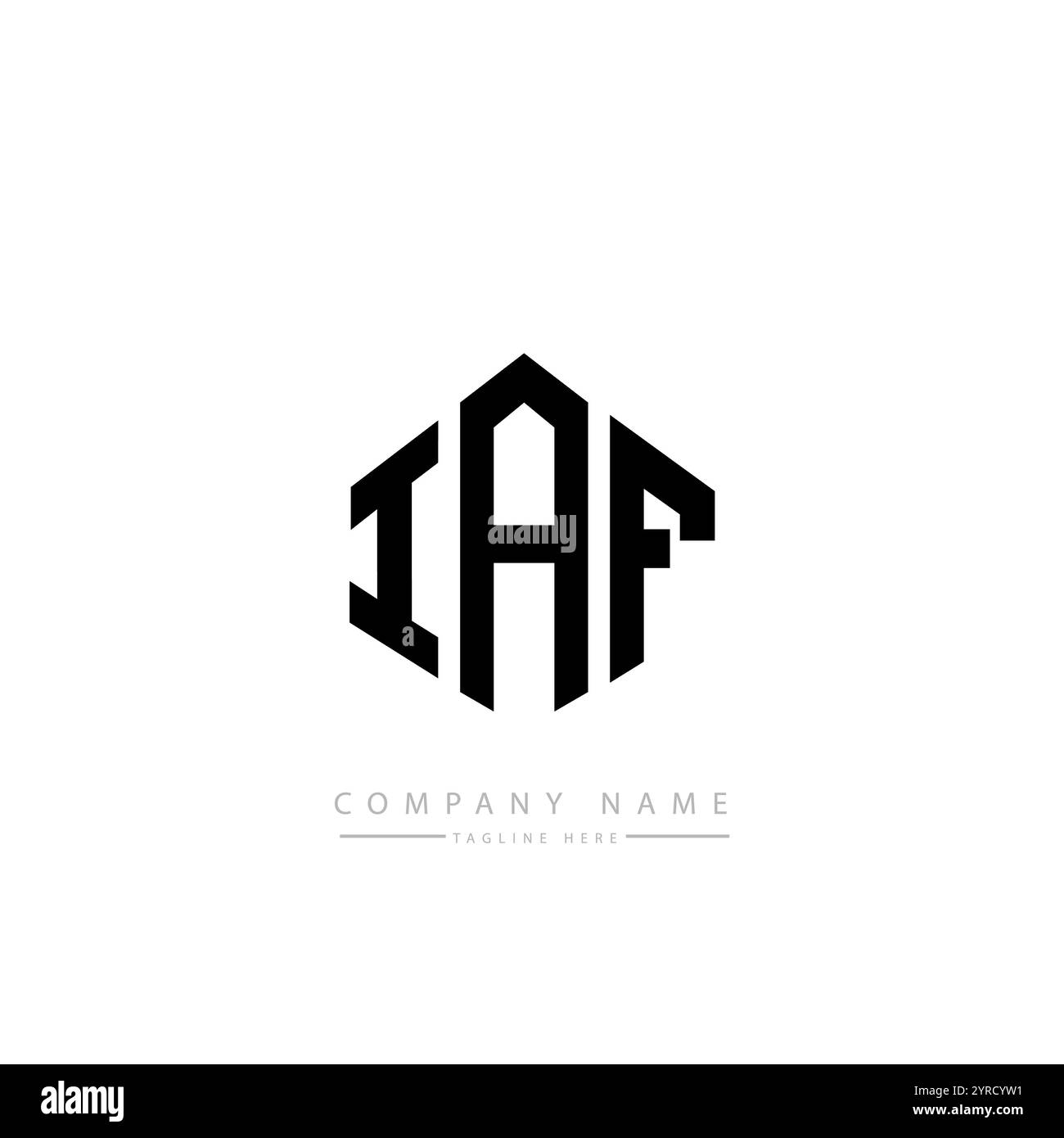 IAF letter logo design with polygon shape. IAF polygon and cube shape ...
