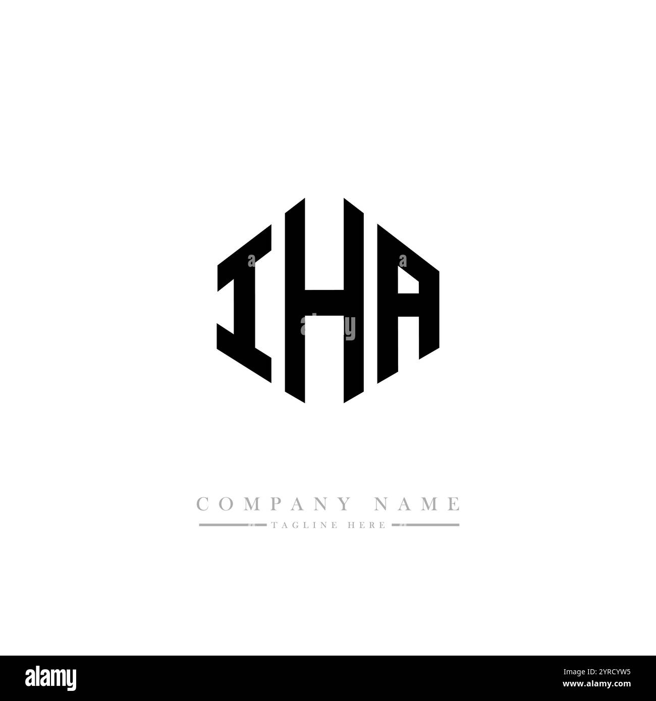 IHA letter logo design with polygon shape. IHA polygon and cube shape ...