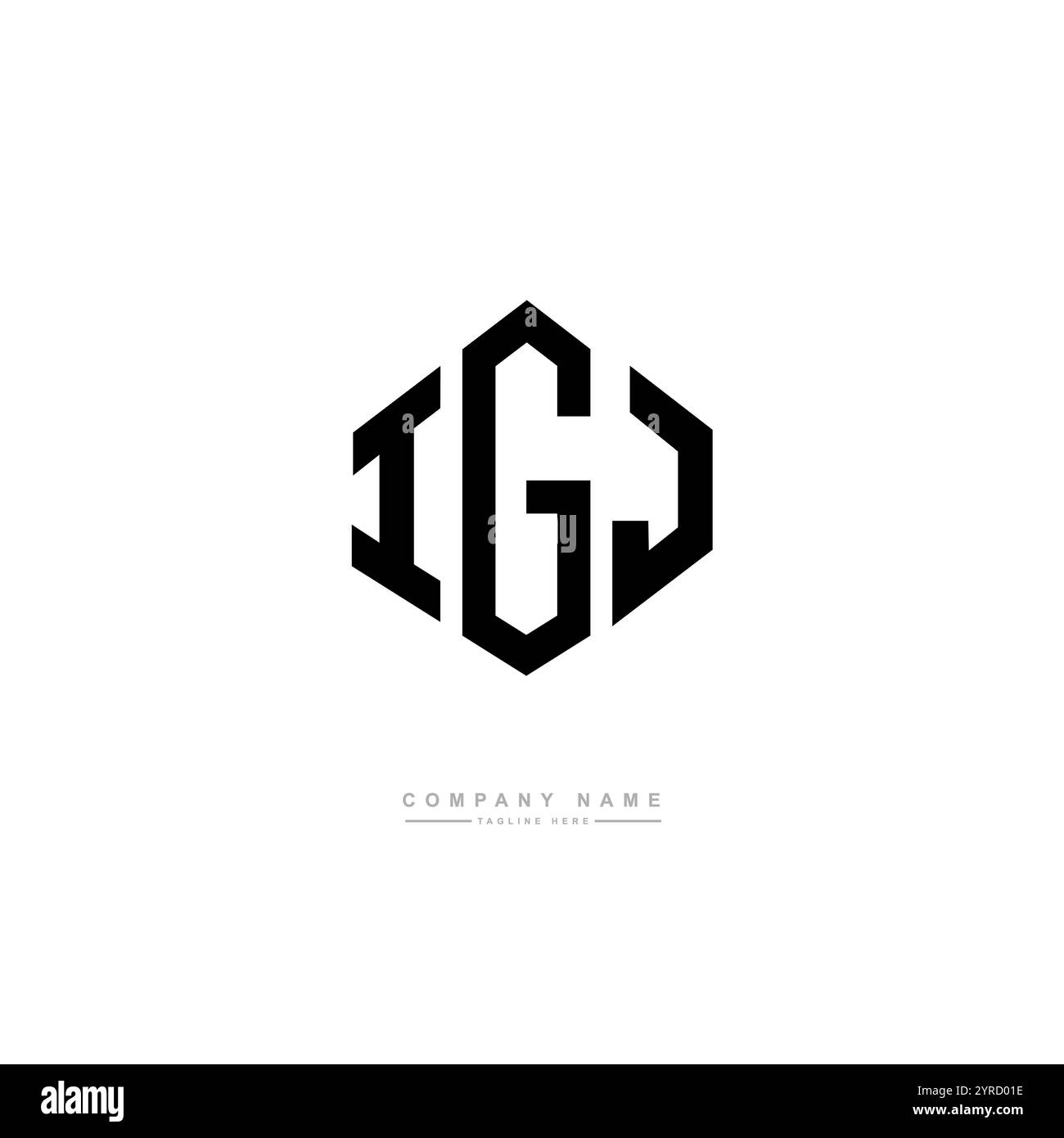 IGJ letter logo design with polygon shape. IGJ polygon and cube shape ...
