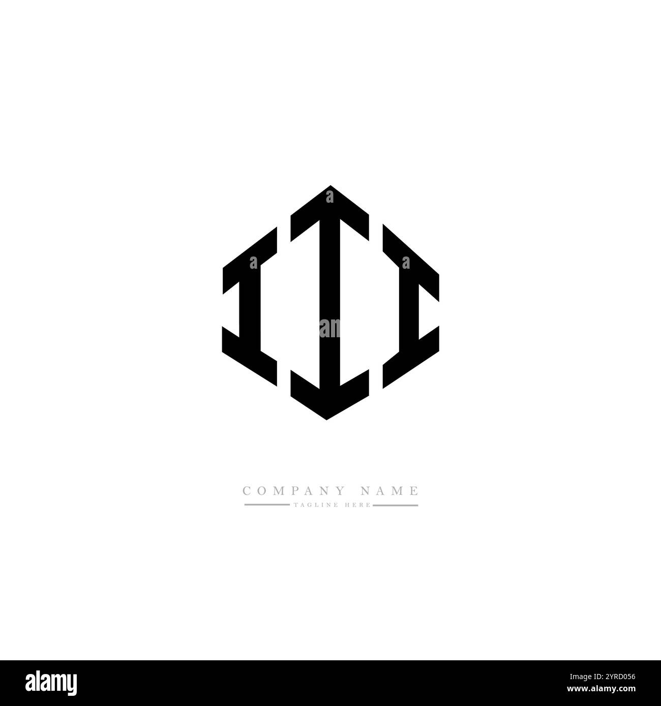 III letter logo design with polygon shape. III polygon and cube shape ...