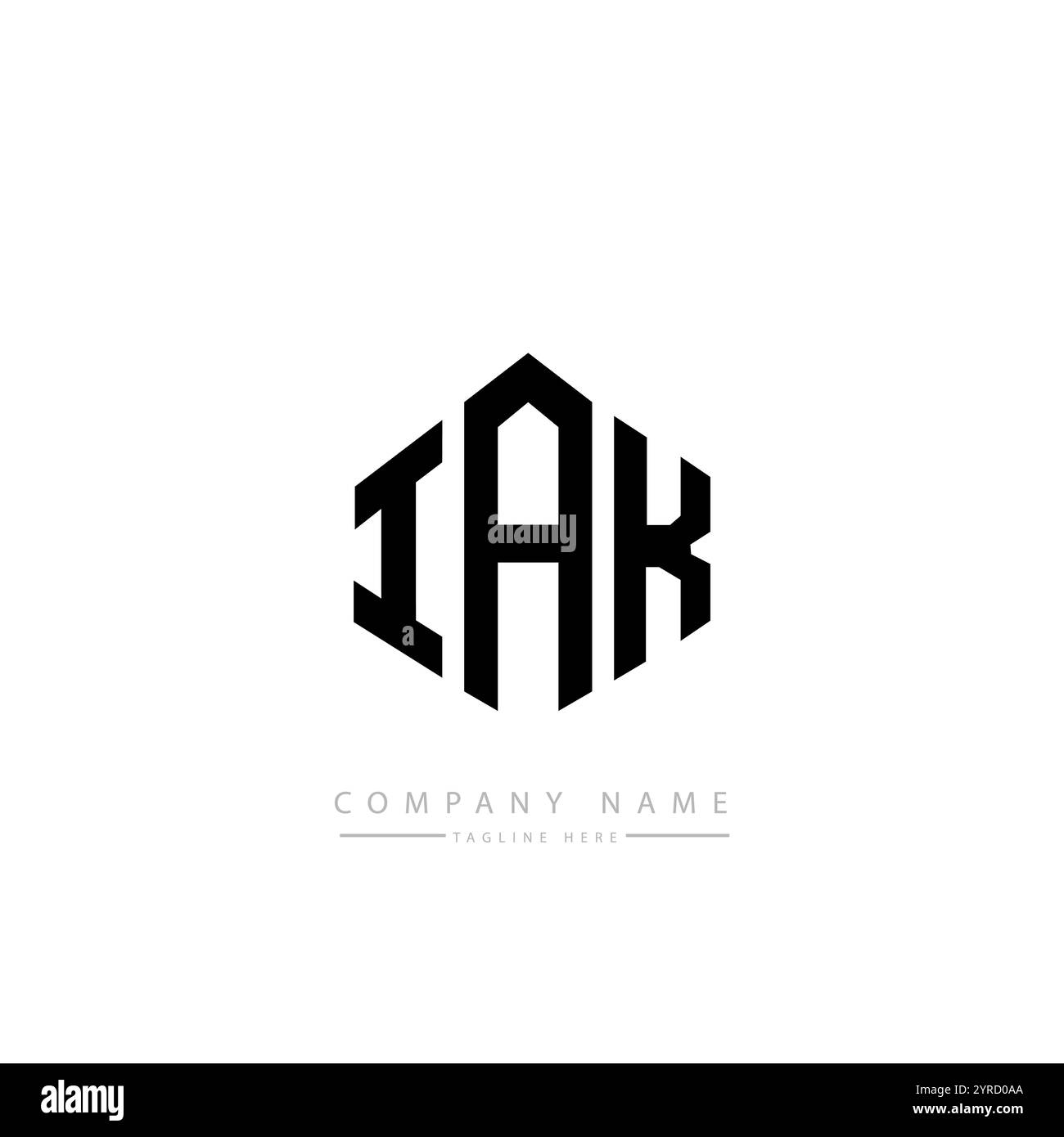 IAK letter logo design with polygon shape. IAK polygon and cube shape ...
