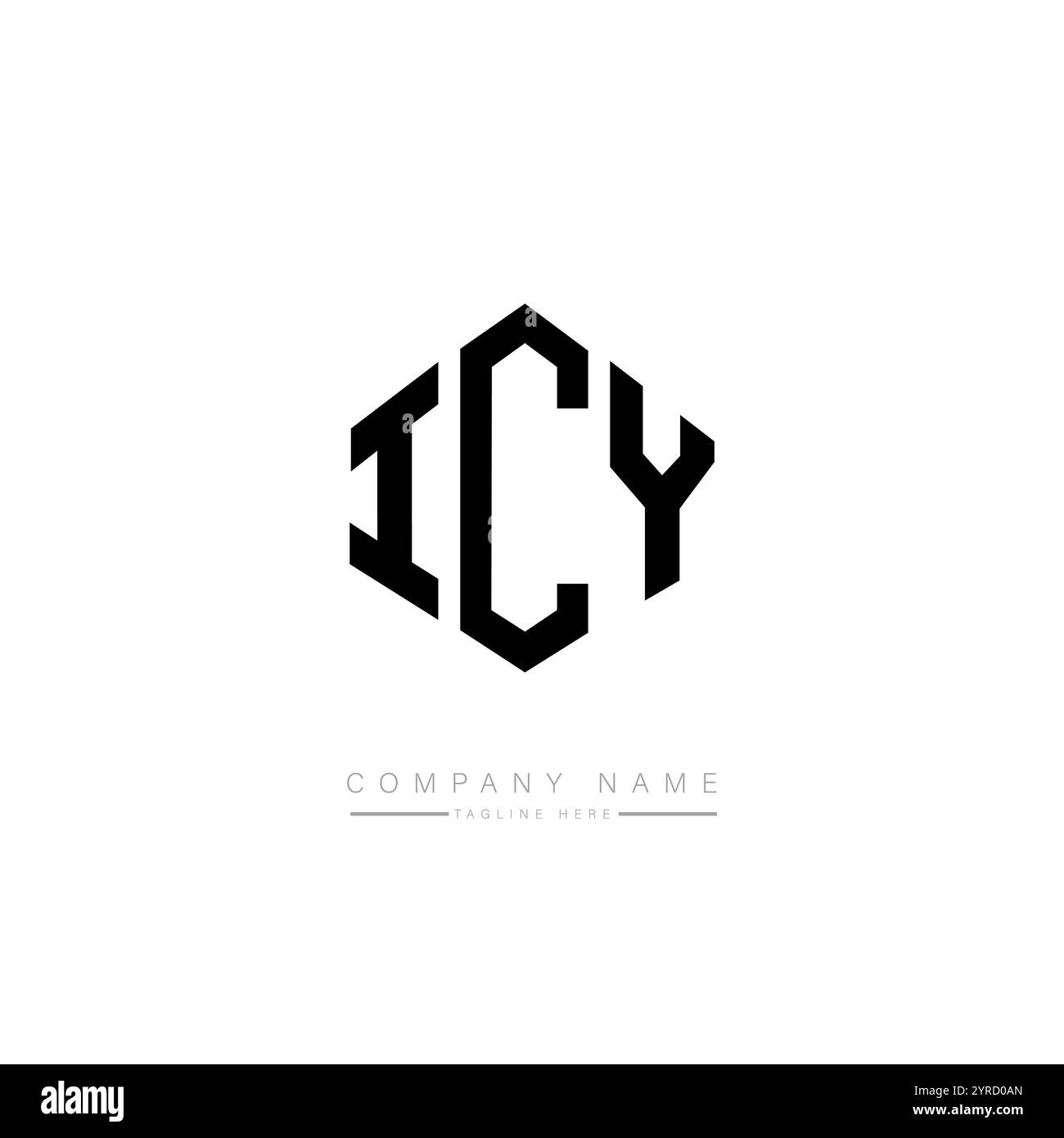 ICY letter logo design with polygon shape. ICY polygon and cube shape ...