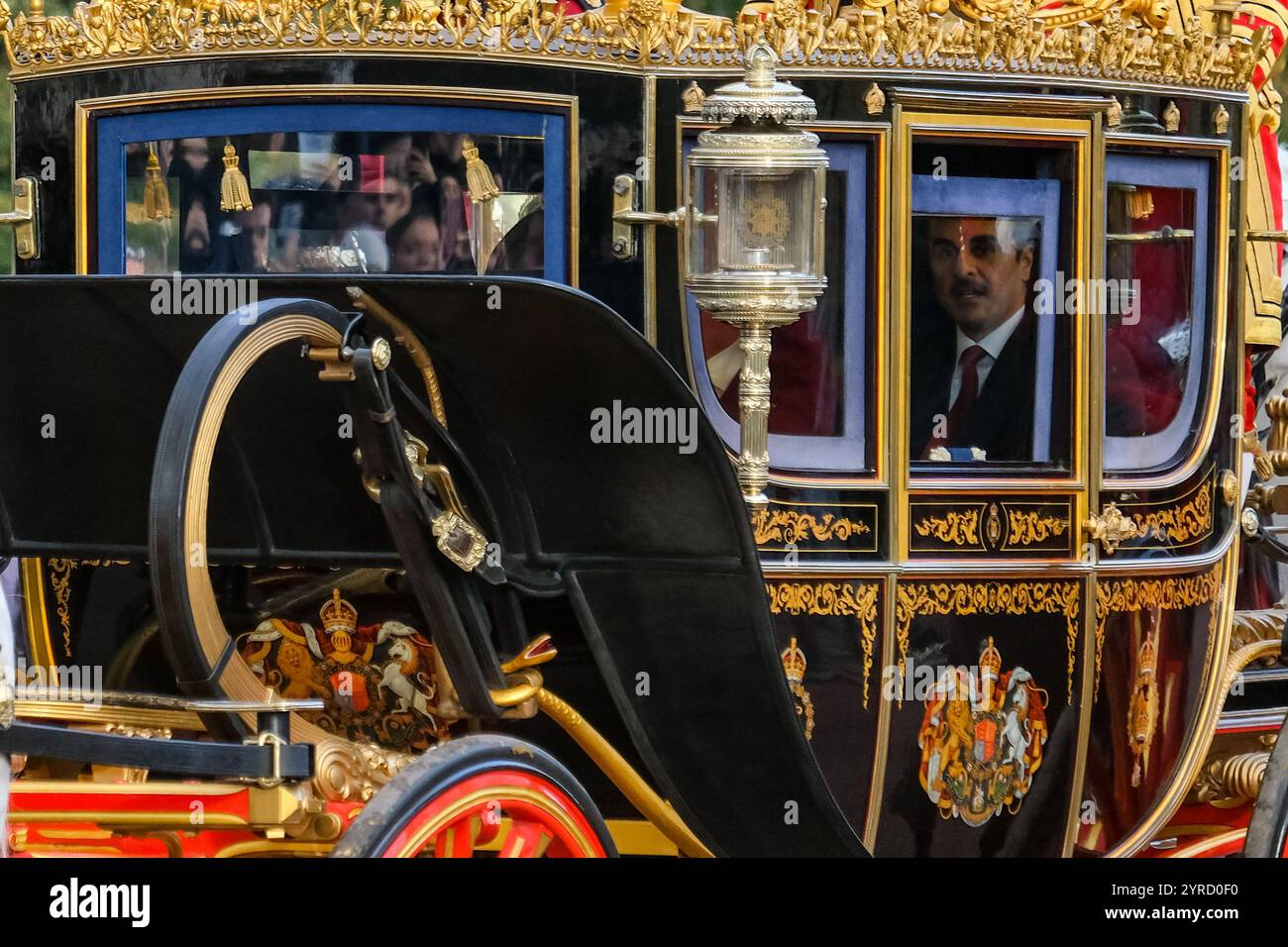 London, UK. 3rd December, 2024. A carriage procession for the Qatari ...