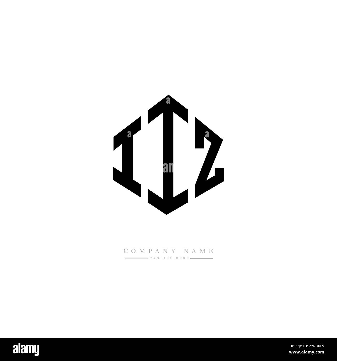 IIZ letter logo design with polygon shape. IIZ polygon and cube shape ...