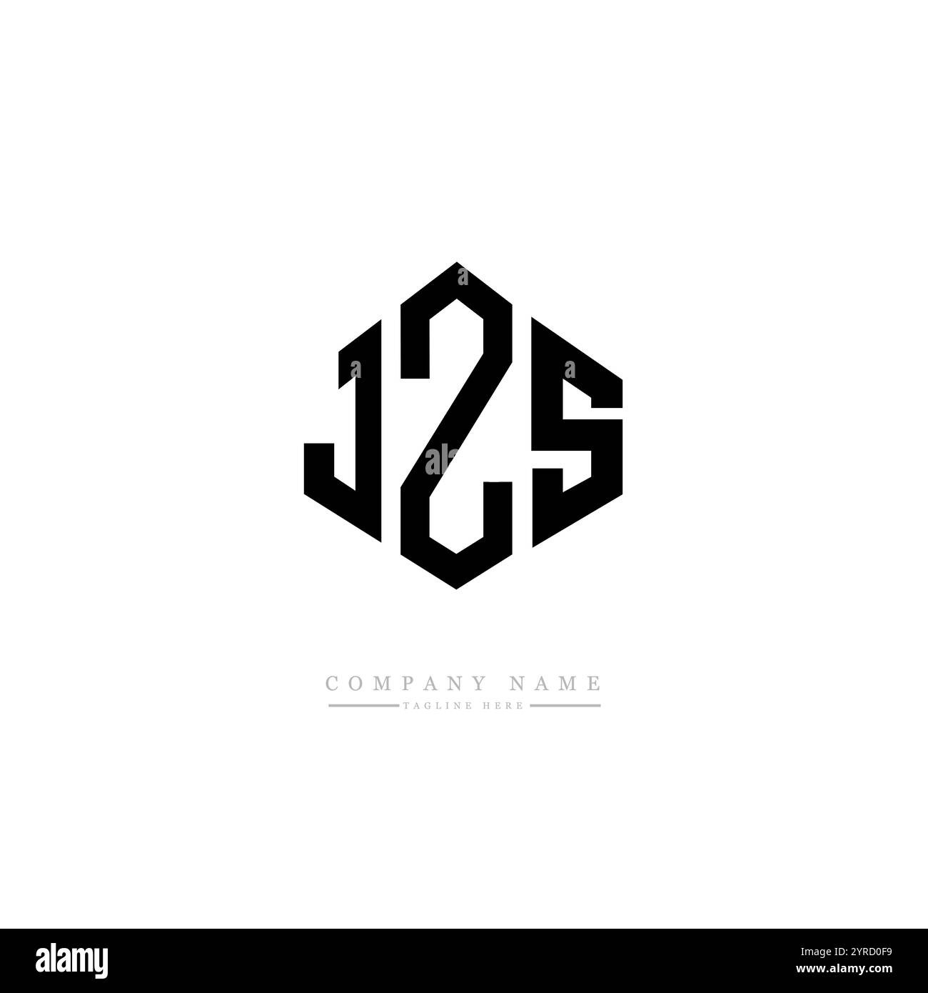 JZS letter logo design with polygon shape. JZS polygon and cube shape ...