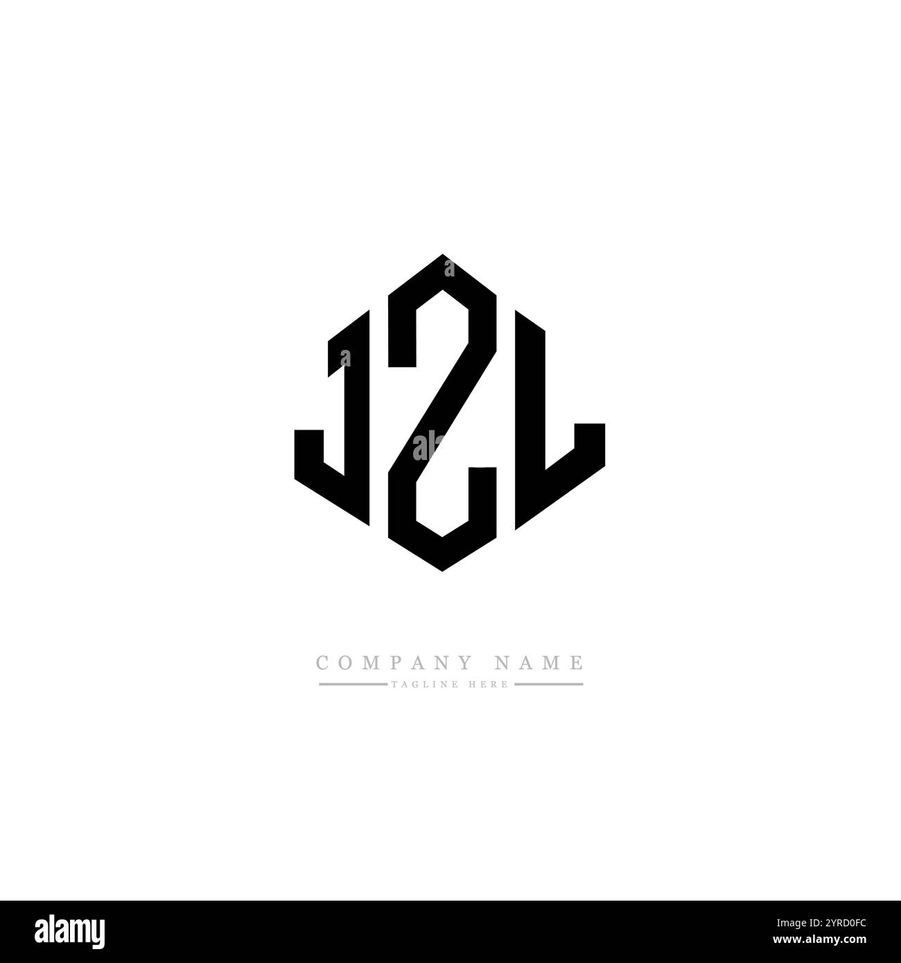 JZL letter logo design with polygon shape. JZL polygon and cube shape ...