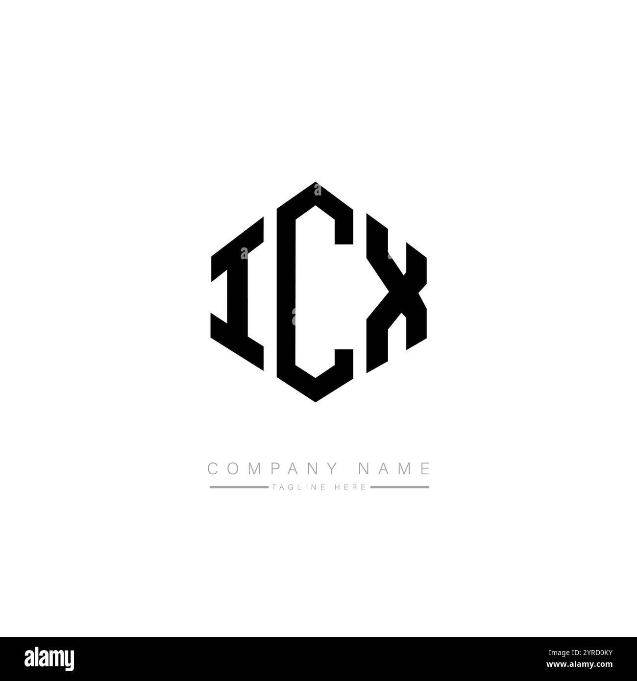 ICX letter logo design with polygon shape. ICX polygon and cube shape ...