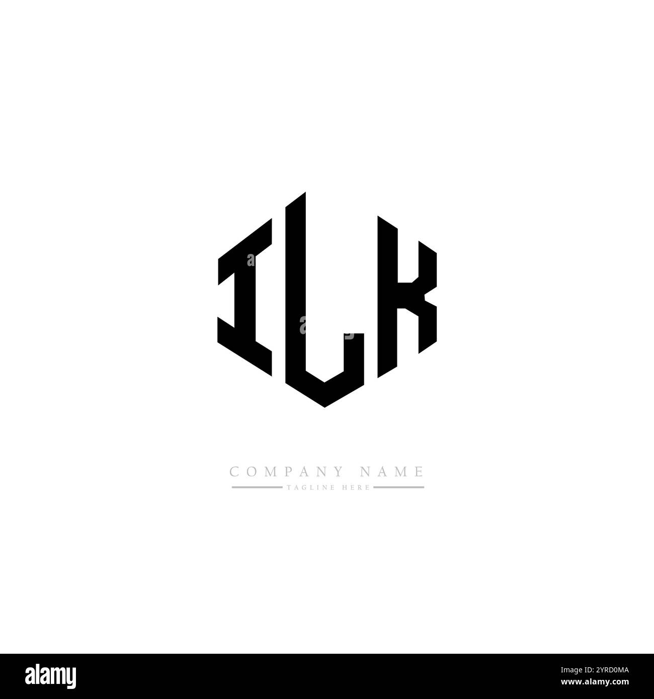 ILK letter logo design with polygon shape. ILK polygon and cube shape ...