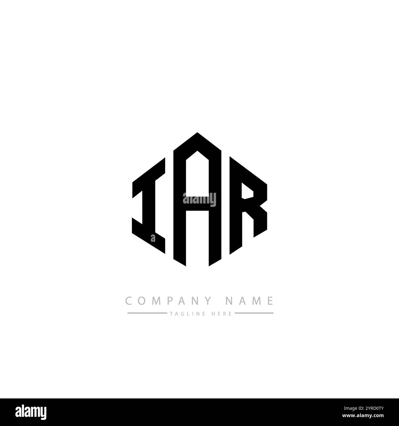 IAR letter logo design with polygon shape. IAR polygon and cube shape logo design. IAR hexagon ...