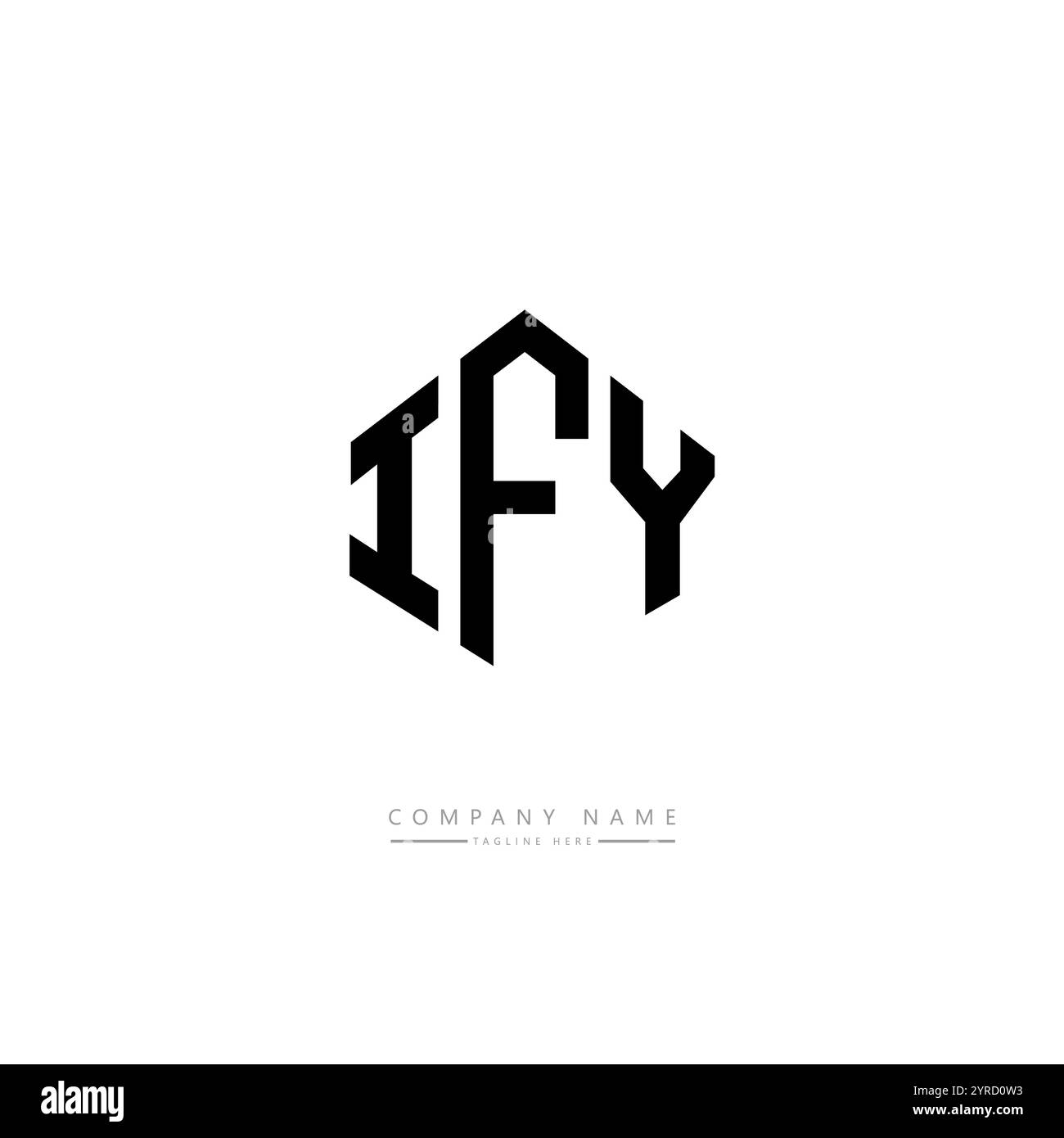 IFY letter logo design with polygon shape. IFY polygon and cube shape ...
