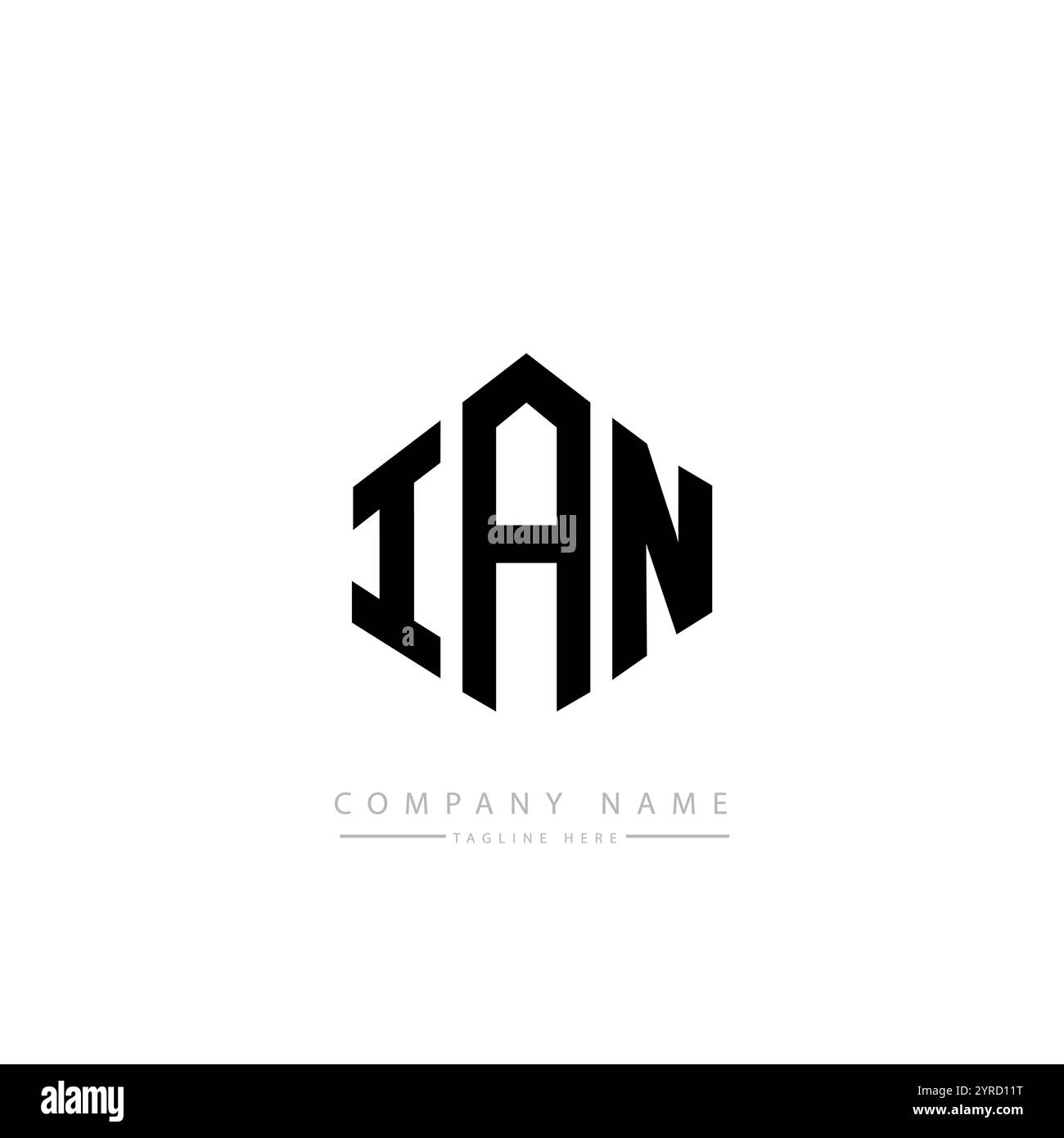 IAN letter logo design with polygon shape. IAN polygon and cube shape ...