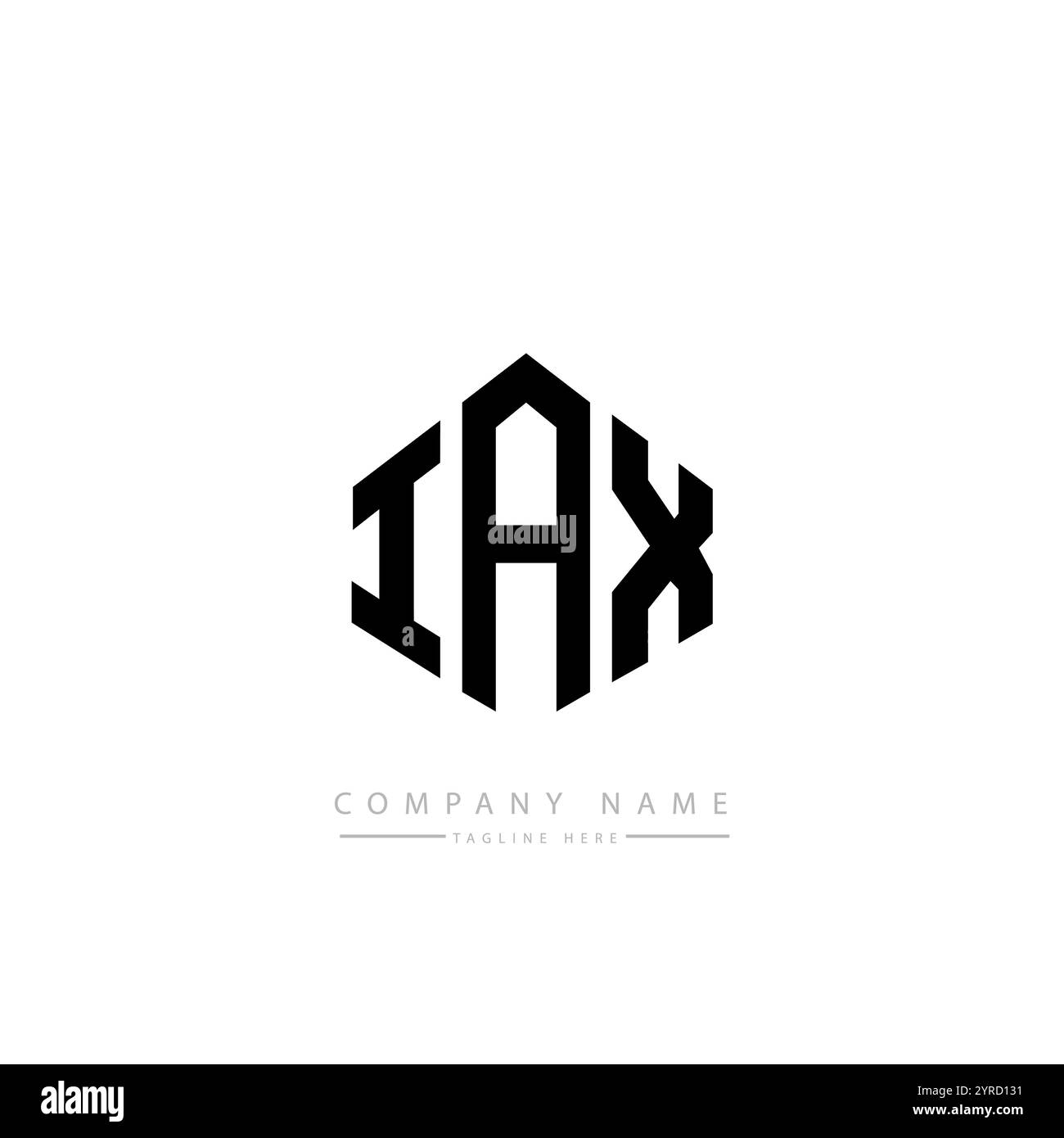 IAX letter logo design with polygon shape. IAX polygon and cube shape logo design. IAX hexagon ...
