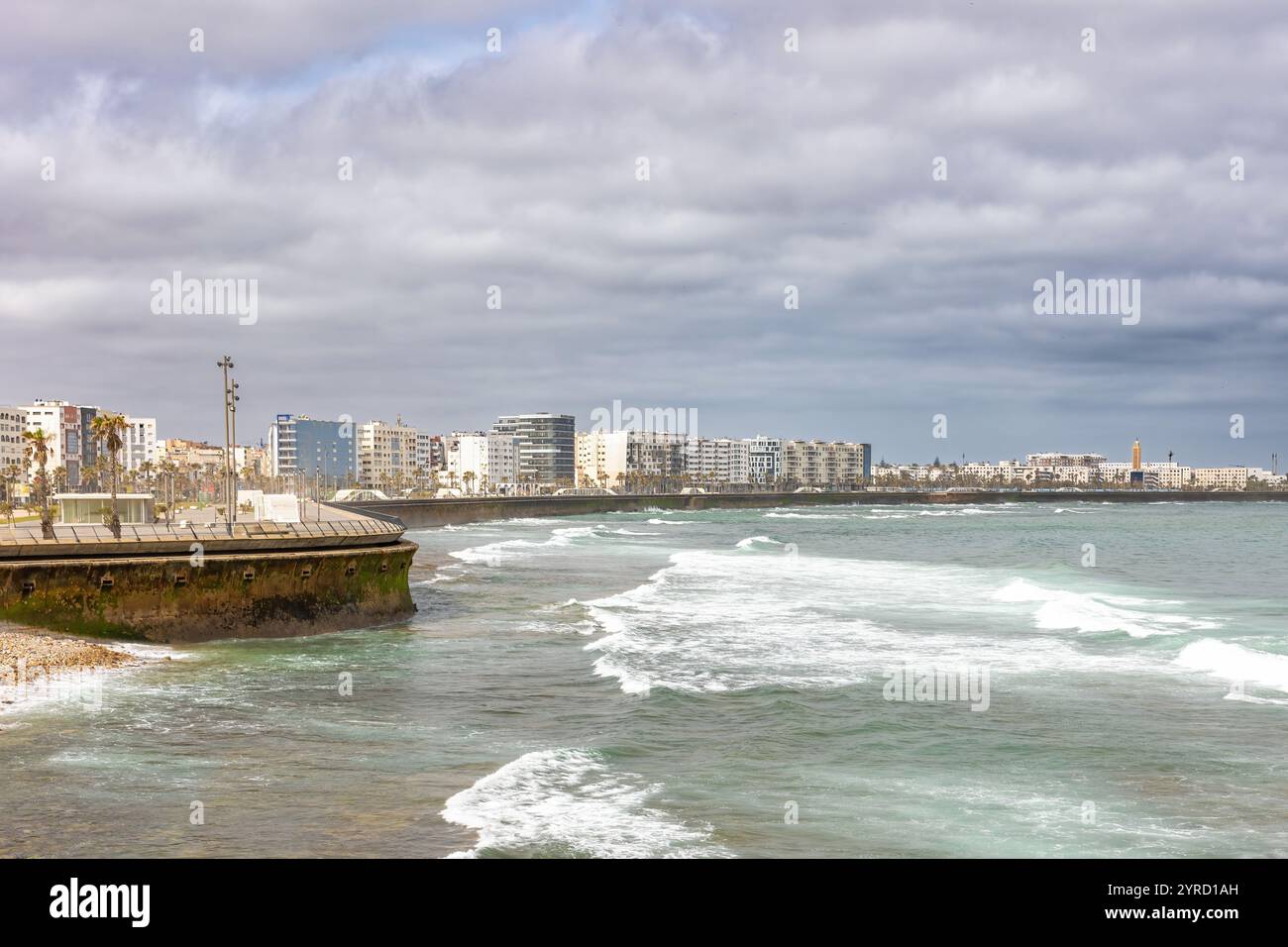 View of the Atlantic Ocean coast. Casablanca. Morocco. Horizontally ...