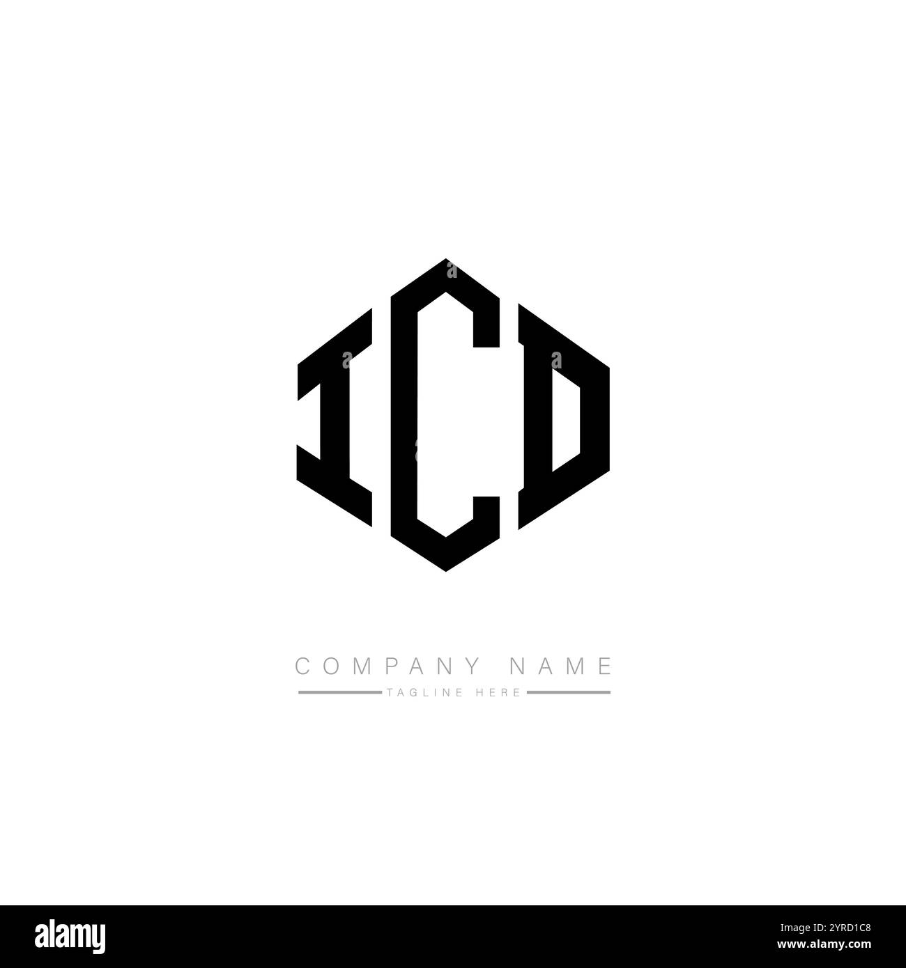 ICD letter logo design with polygon shape. ICD polygon and cube shape ...