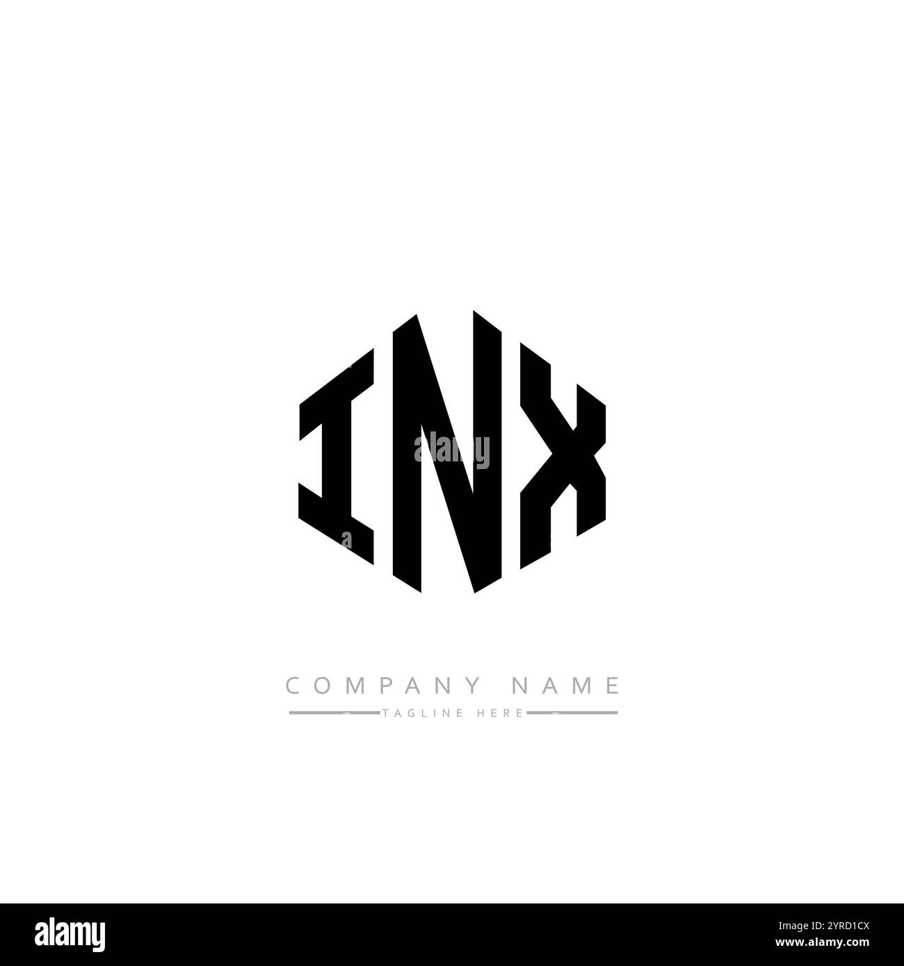 INX letter logo design with polygon shape. INX polygon and cube shape ...