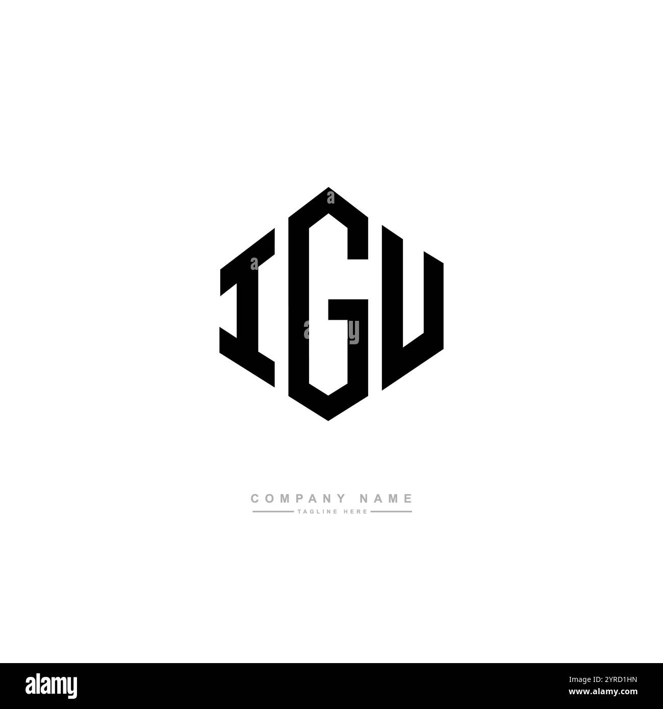 IGU letter logo design with polygon shape. IGU polygon and cube shape ...