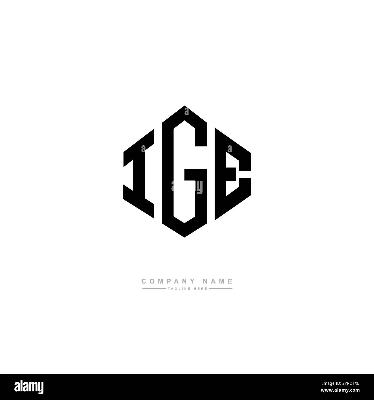 IGE letter logo design with polygon shape. IGE polygon and cube shape ...