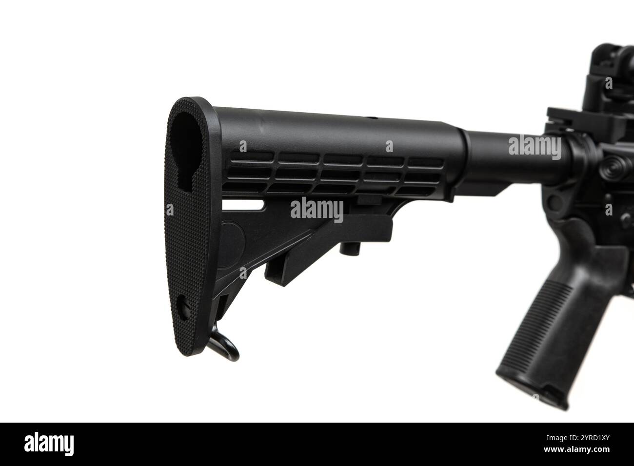 Modern AR-style rifle with a lightweight modular design, black matte ...