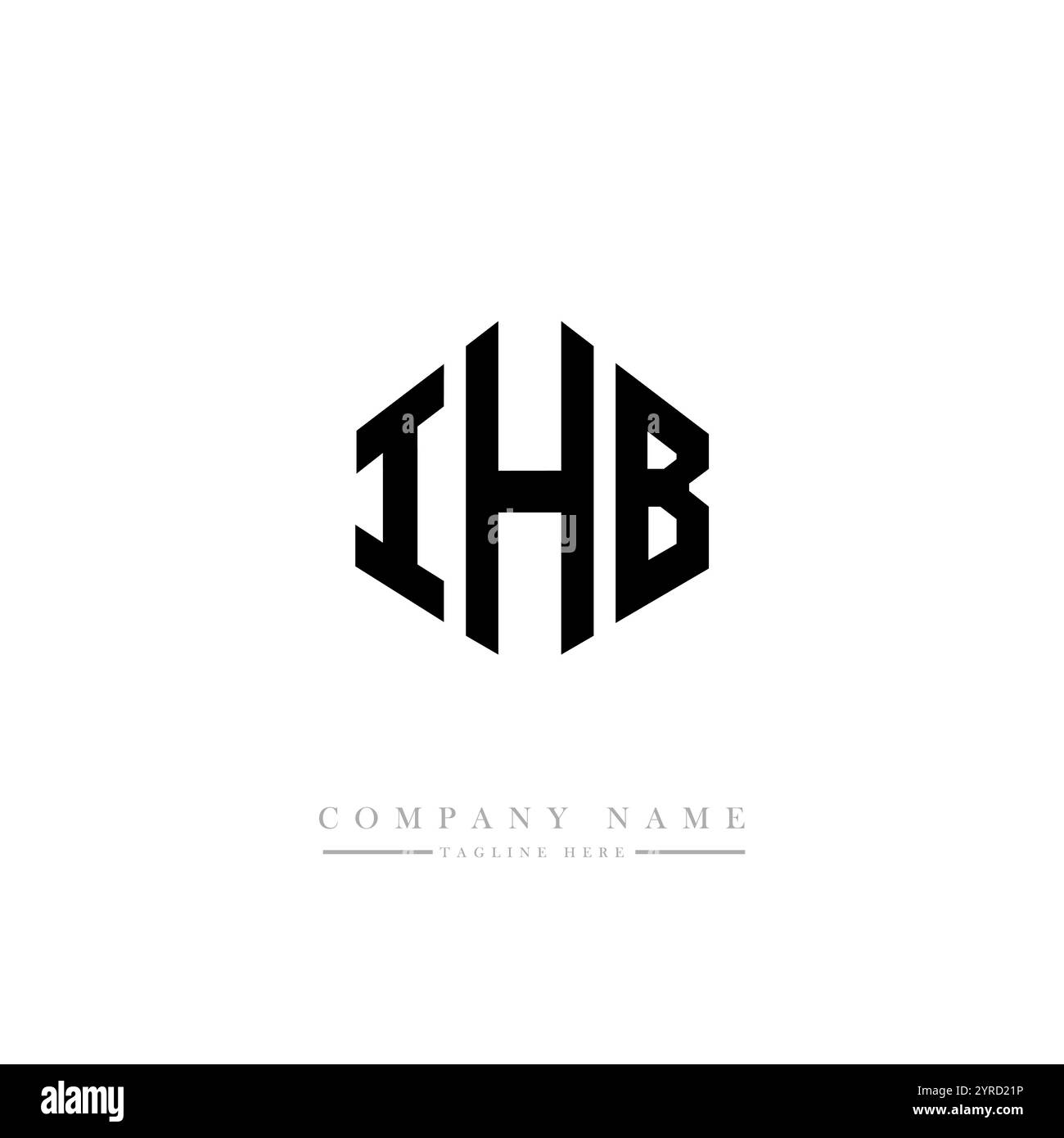 IHB letter logo design with polygon shape. IHB polygon and cube shape ...
