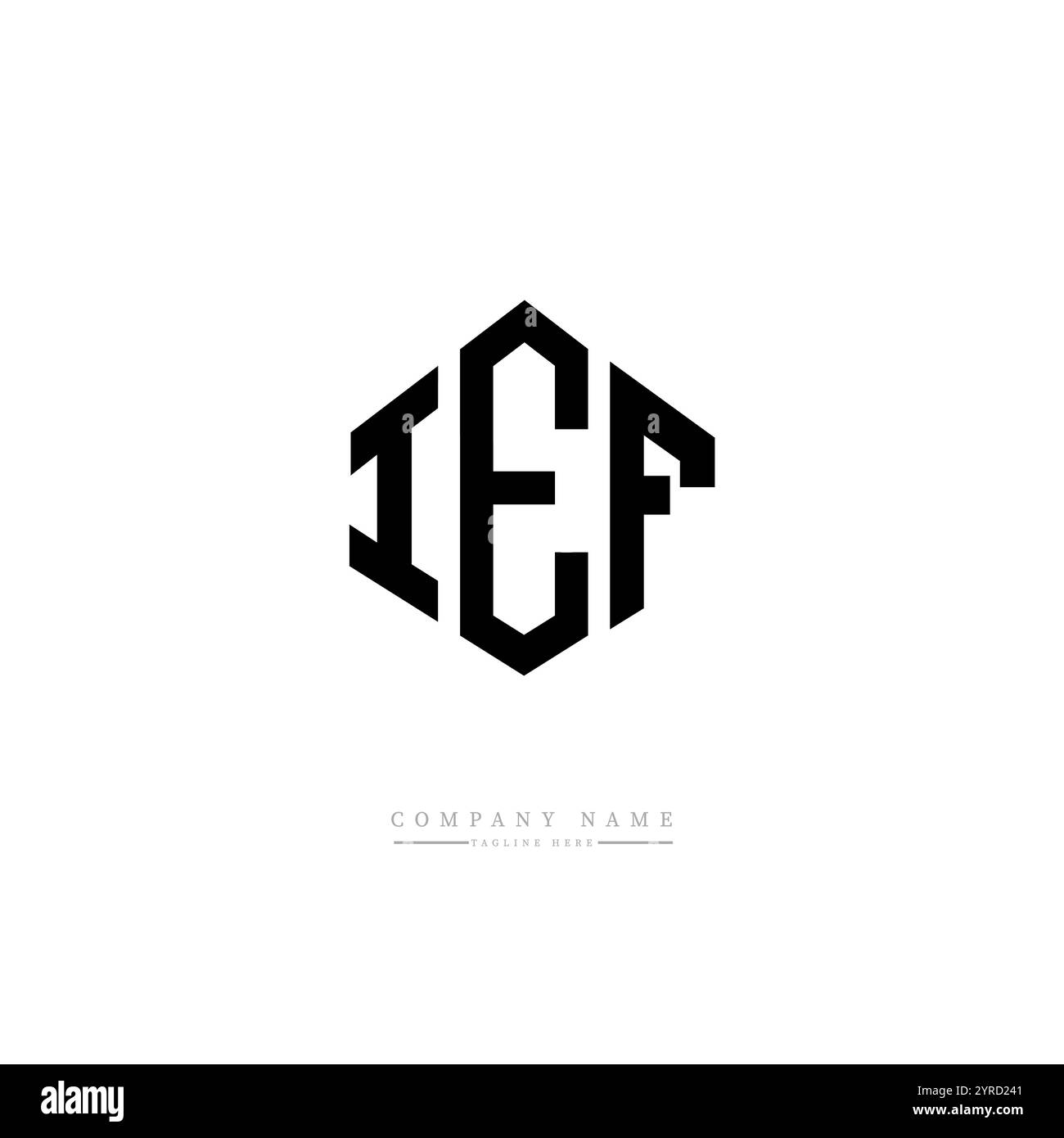 IEF letter logo design with polygon shape. IEF polygon and cube shape ...