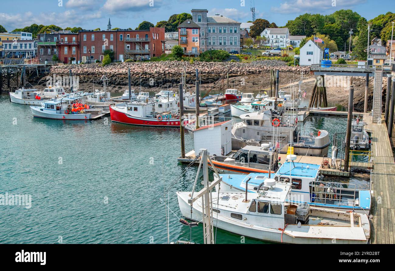 Eastport, Maine: Historic buildings on the shore overlook the harbor at ...