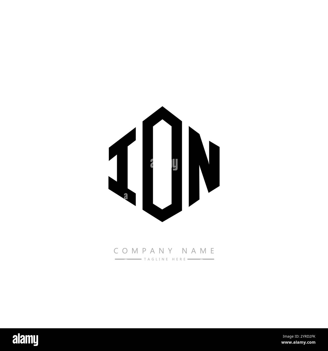 ION letter logo design with polygon shape. ION polygon and cube shape ...