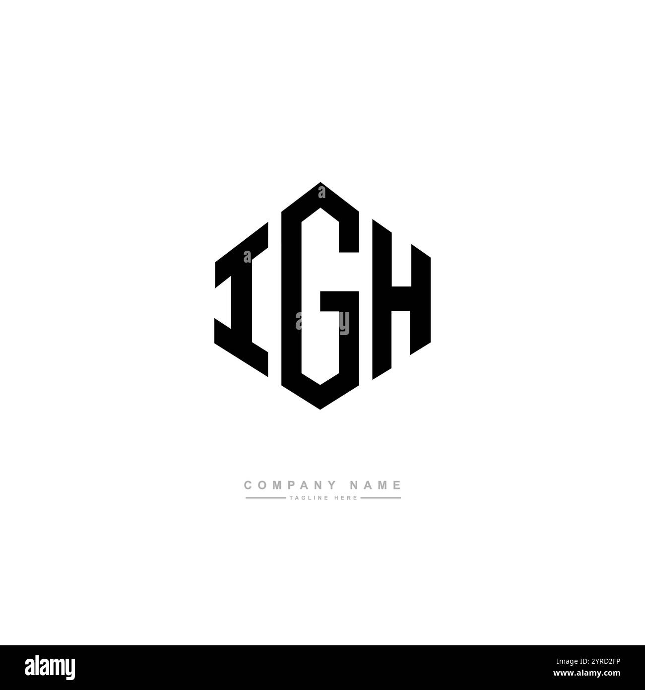 IGH letter logo design with polygon shape. IGH polygon and cube shape ...