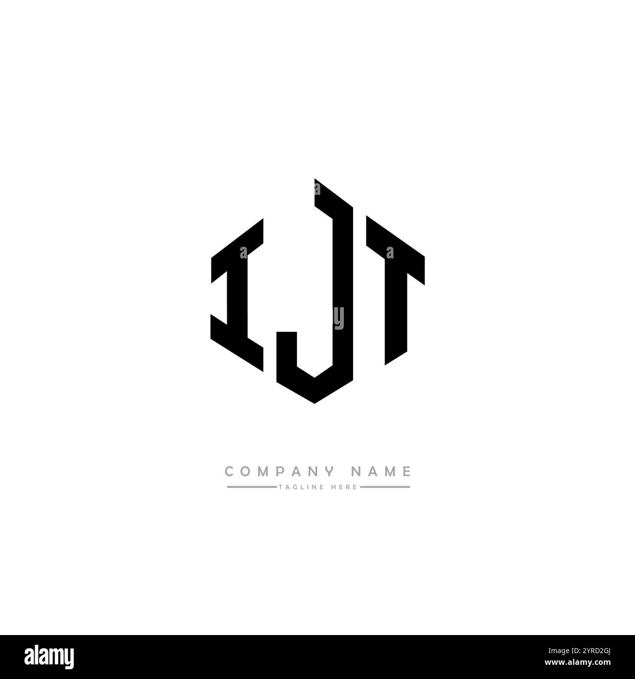 IJT letter logo design with polygon shape. IJT polygon and cube shape logo design. IJT hexagon ...