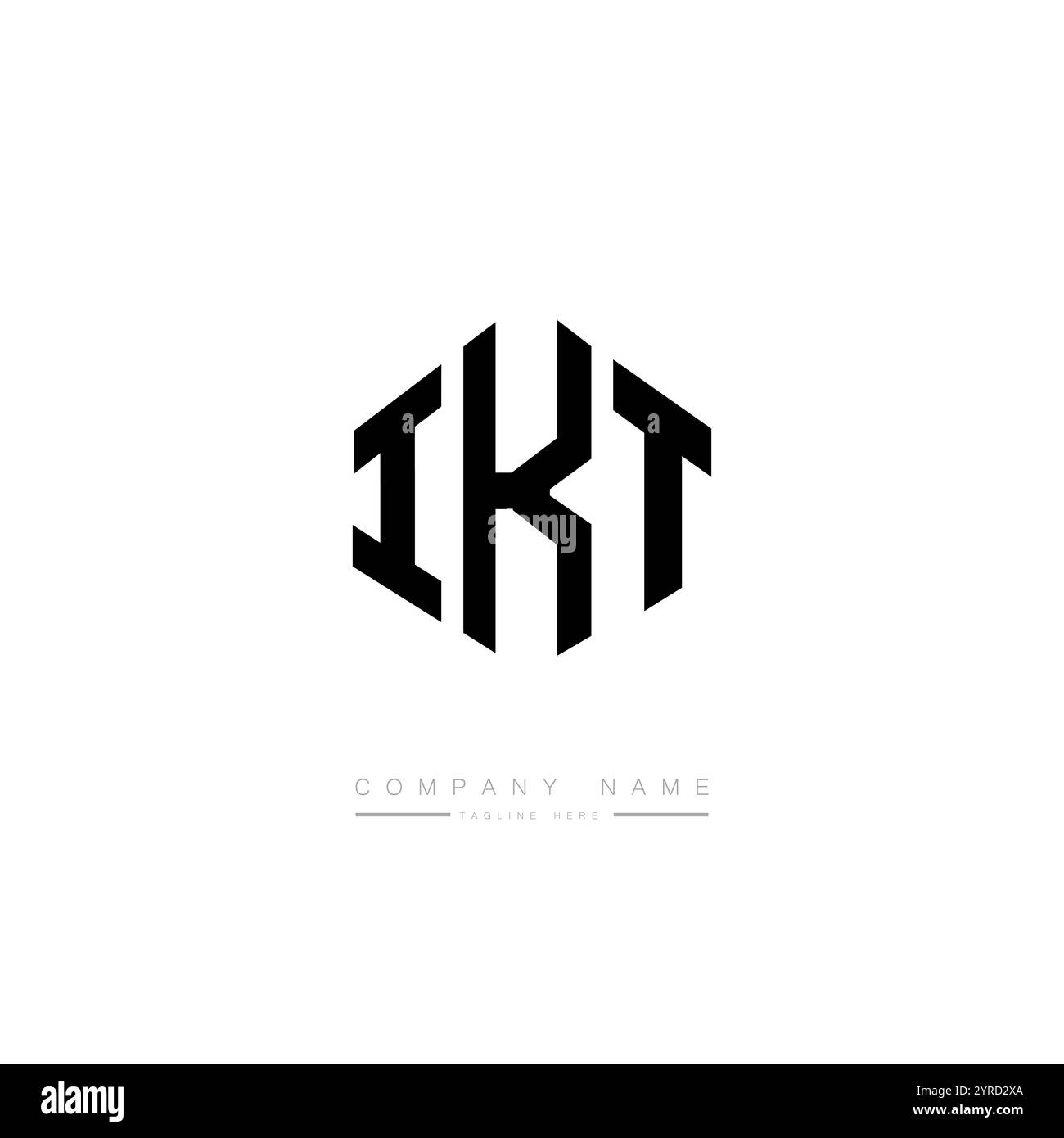 IKT letter logo design with polygon shape. IKT polygon and cube shape ...