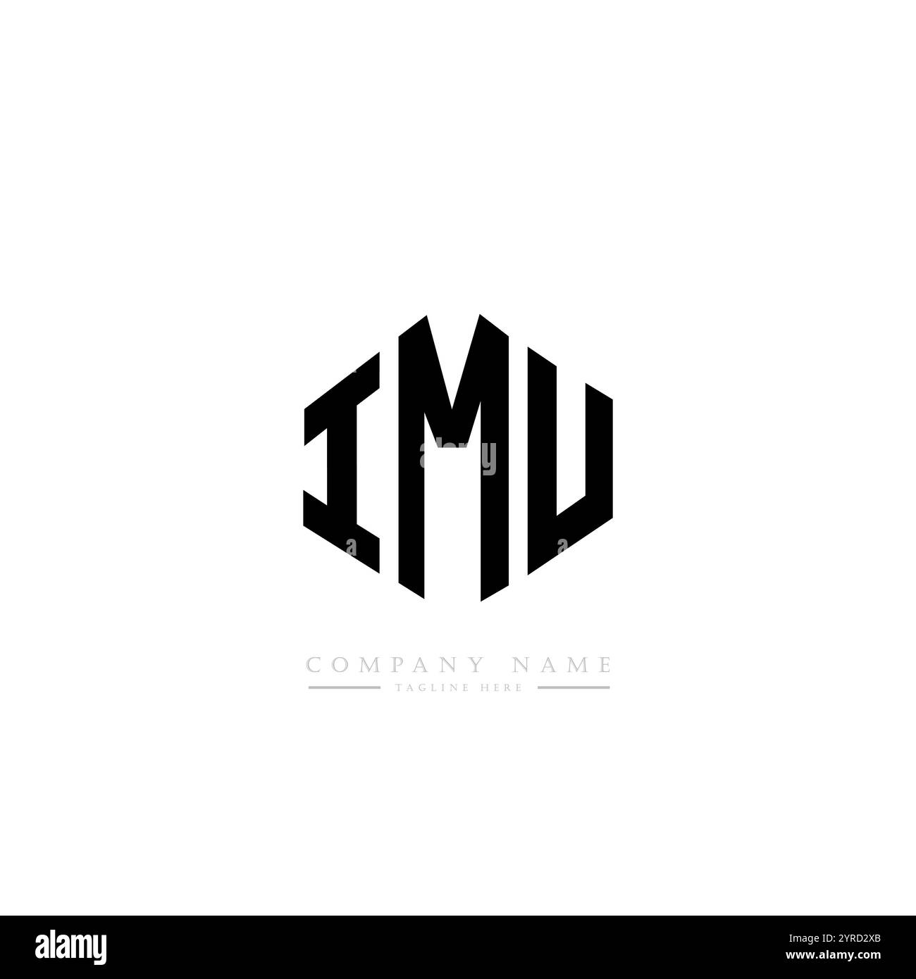 IMU letter logo design with polygon shape. IMU polygon and cube shape ...