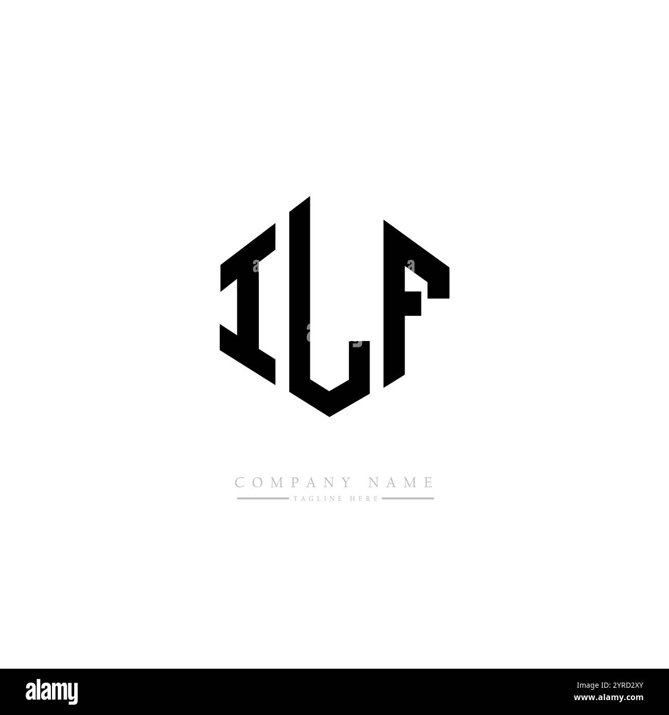 ILF letter logo design with polygon shape. ILF polygon and cube shape ...