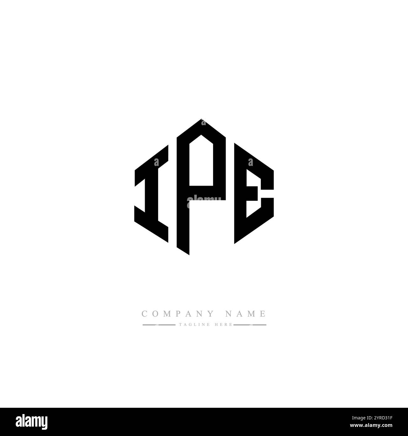 IPE letter logo design with polygon shape. IPE polygon and cube shape ...