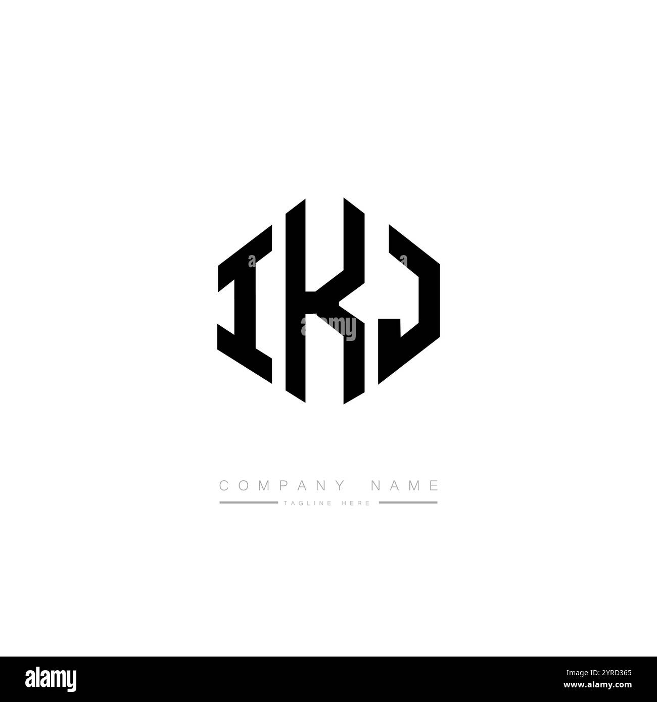 IKJ letter logo design with polygon shape. IKJ polygon and cube shape ...