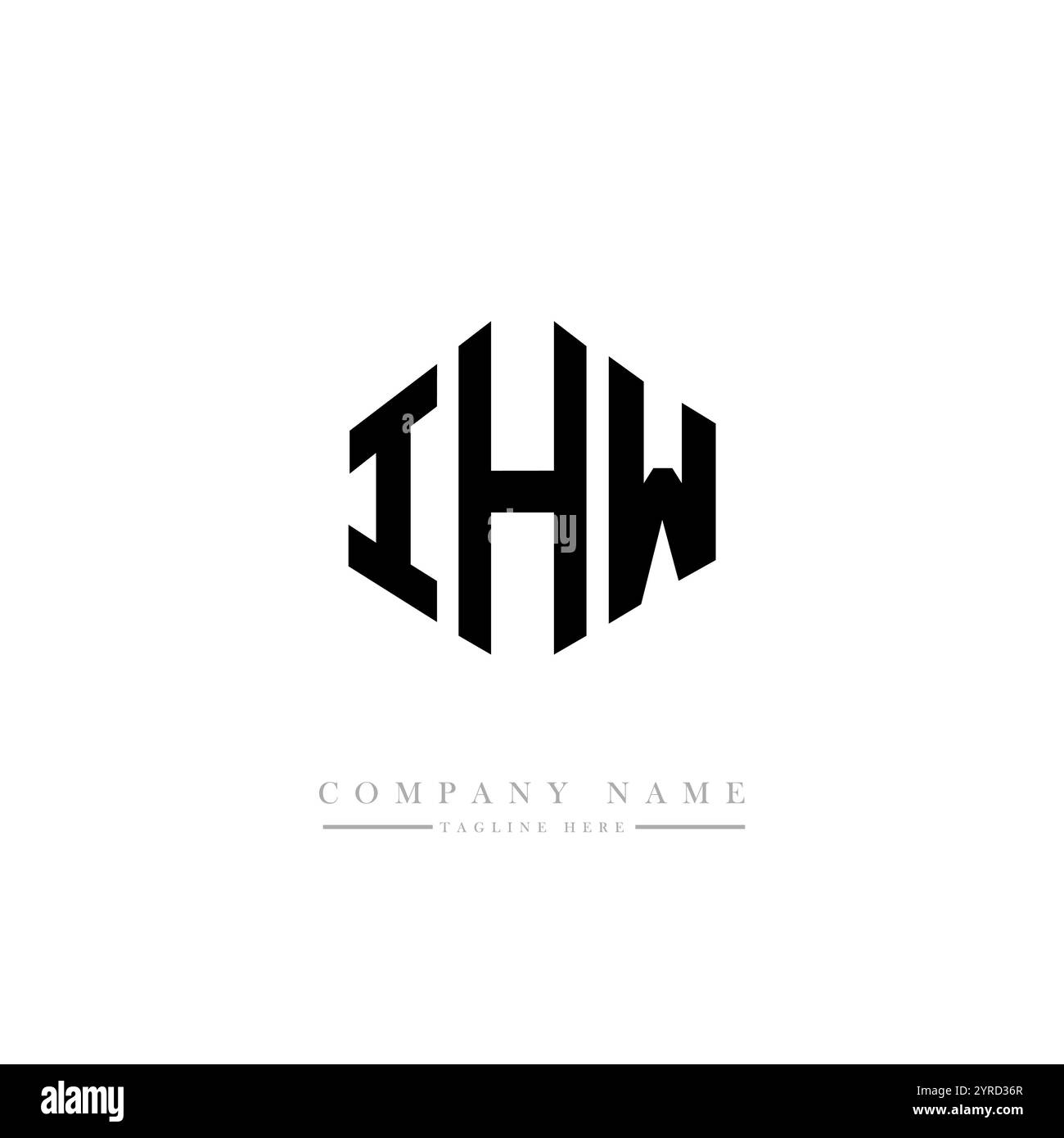IHW letter logo design with polygon shape. IHW polygon and cube shape ...