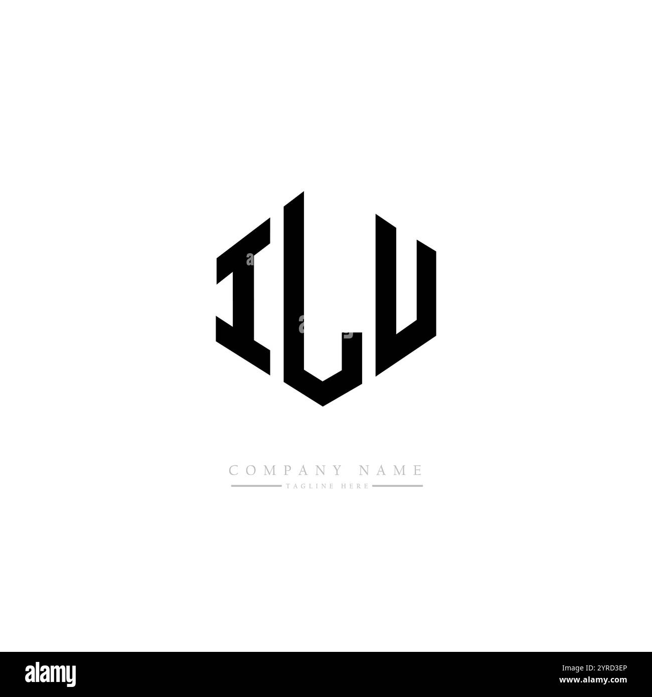 ILU letter logo design with polygon shape. ILU polygon and cube shape ...