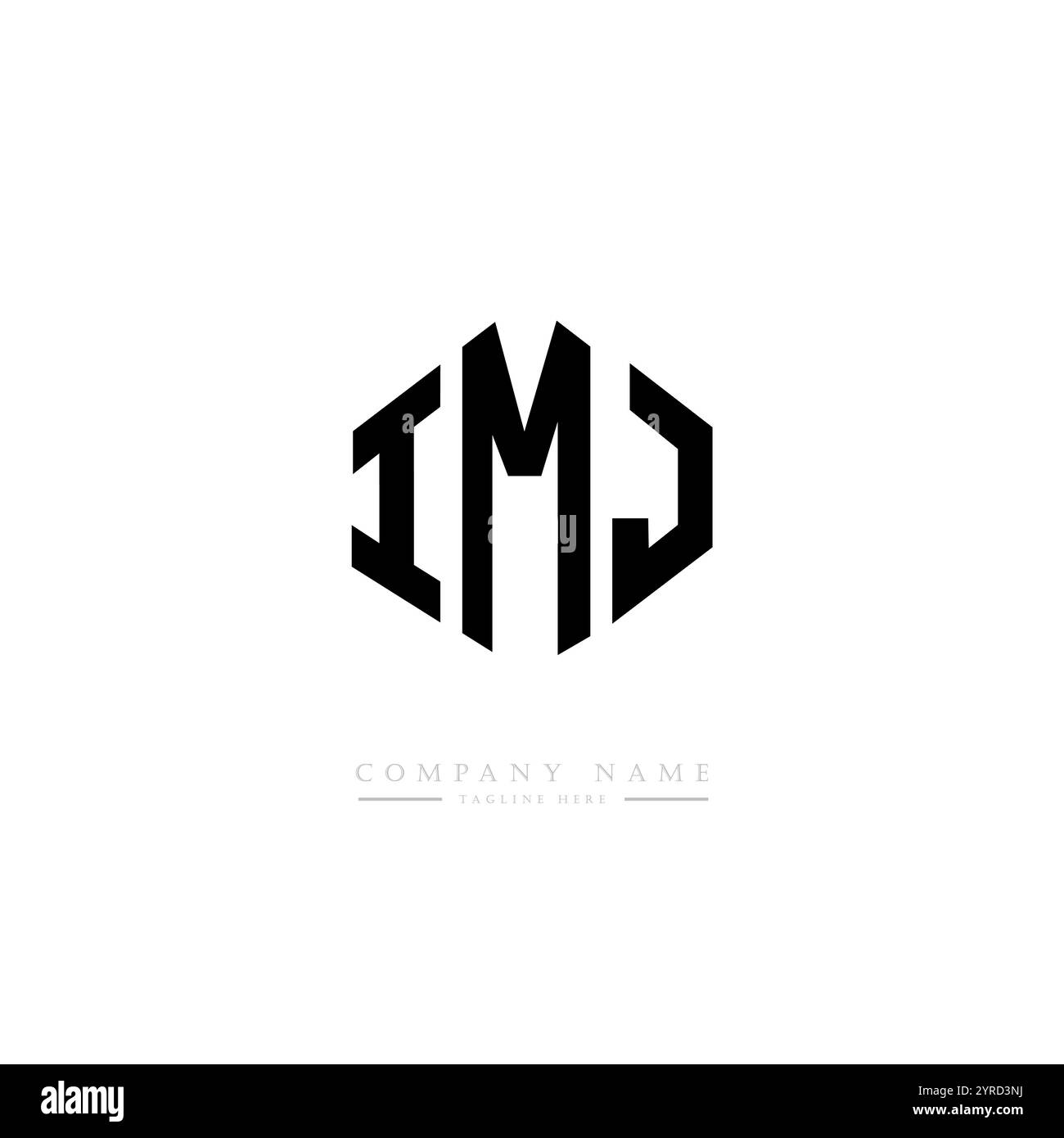 IMJ letter logo design with polygon shape. IMJ polygon and cube shape ...