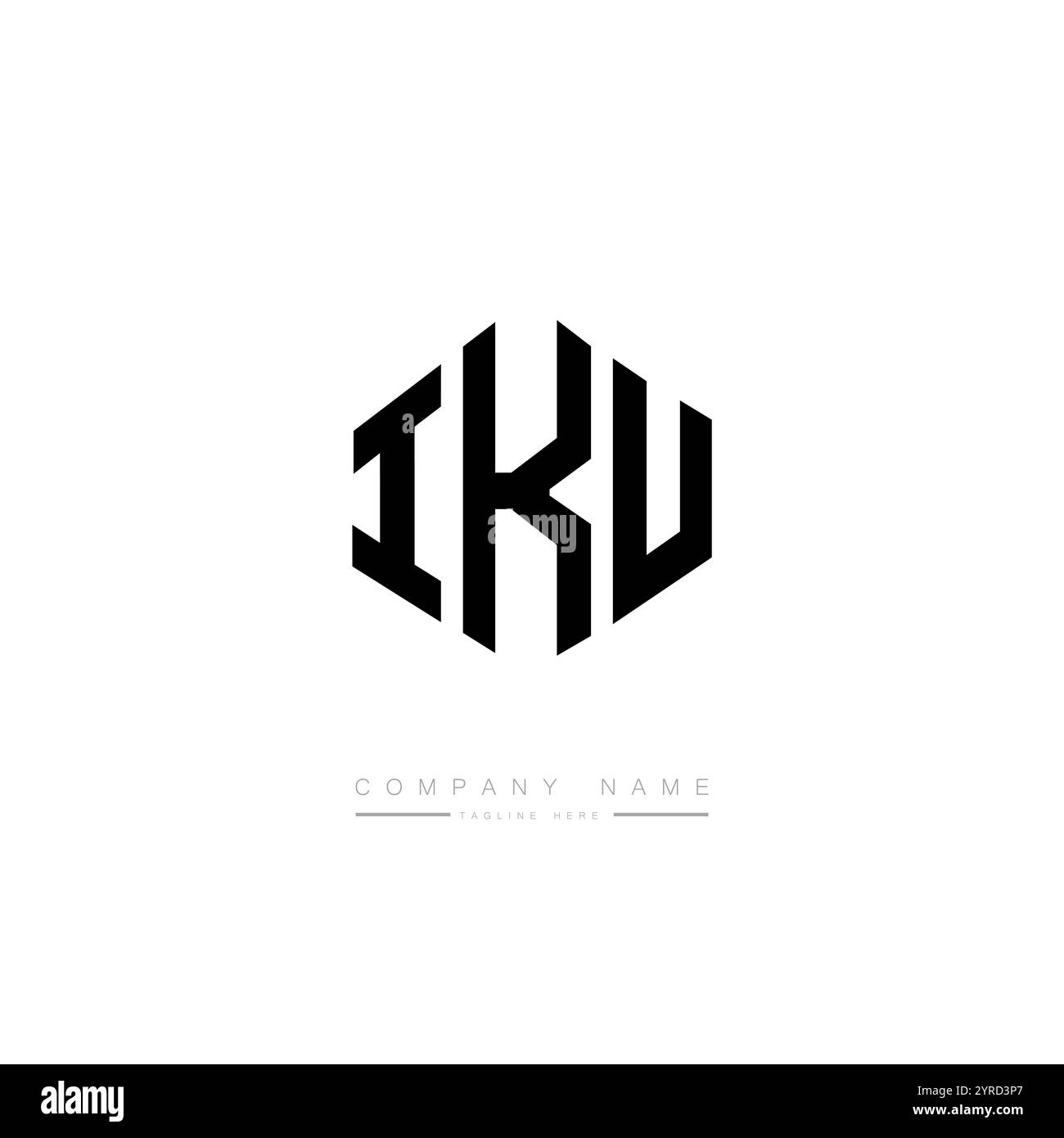 IKU letter logo design with polygon shape. IKU polygon and cube shape ...