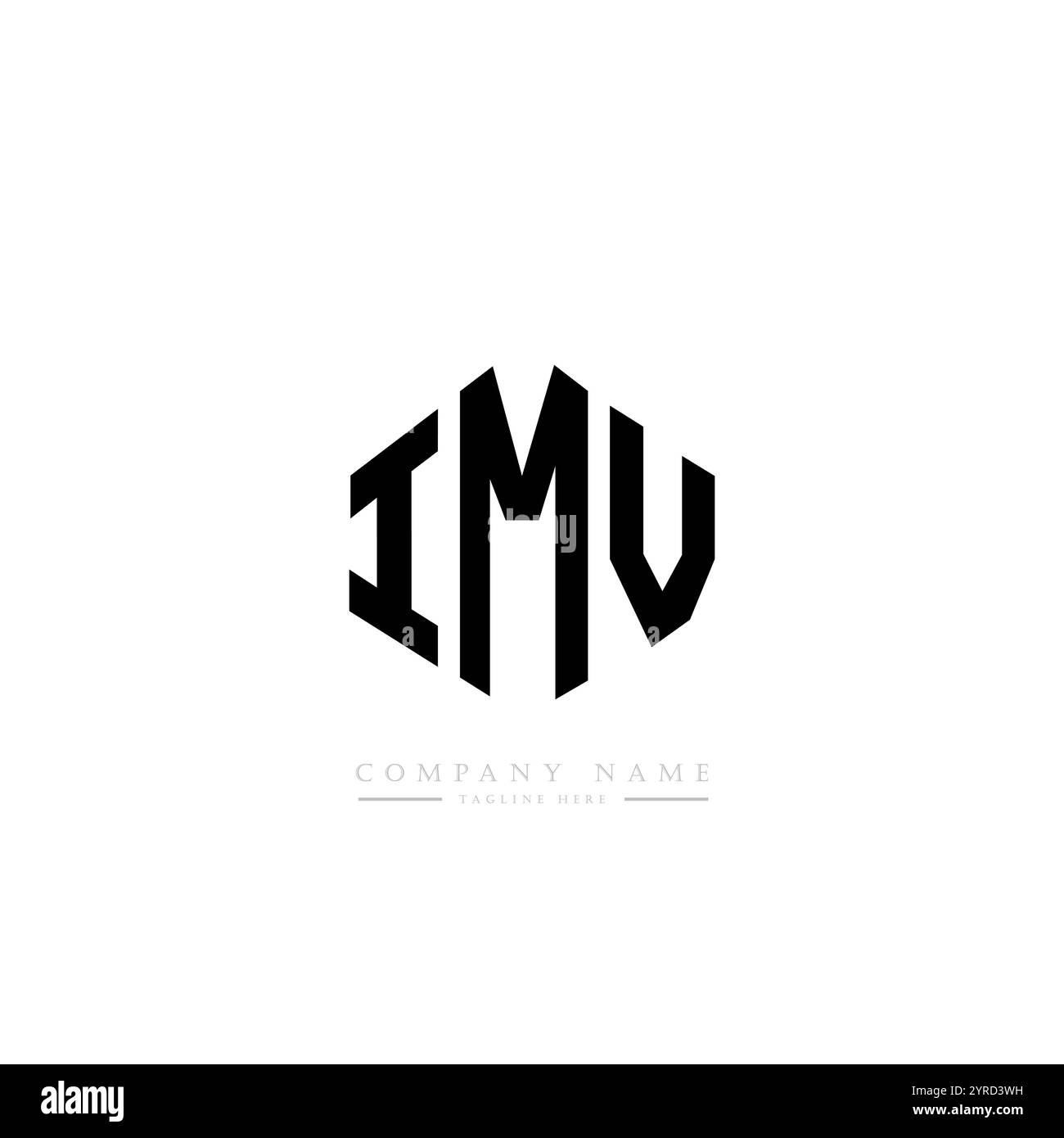 IMV letter logo design with polygon shape. IMV polygon and cube shape ...