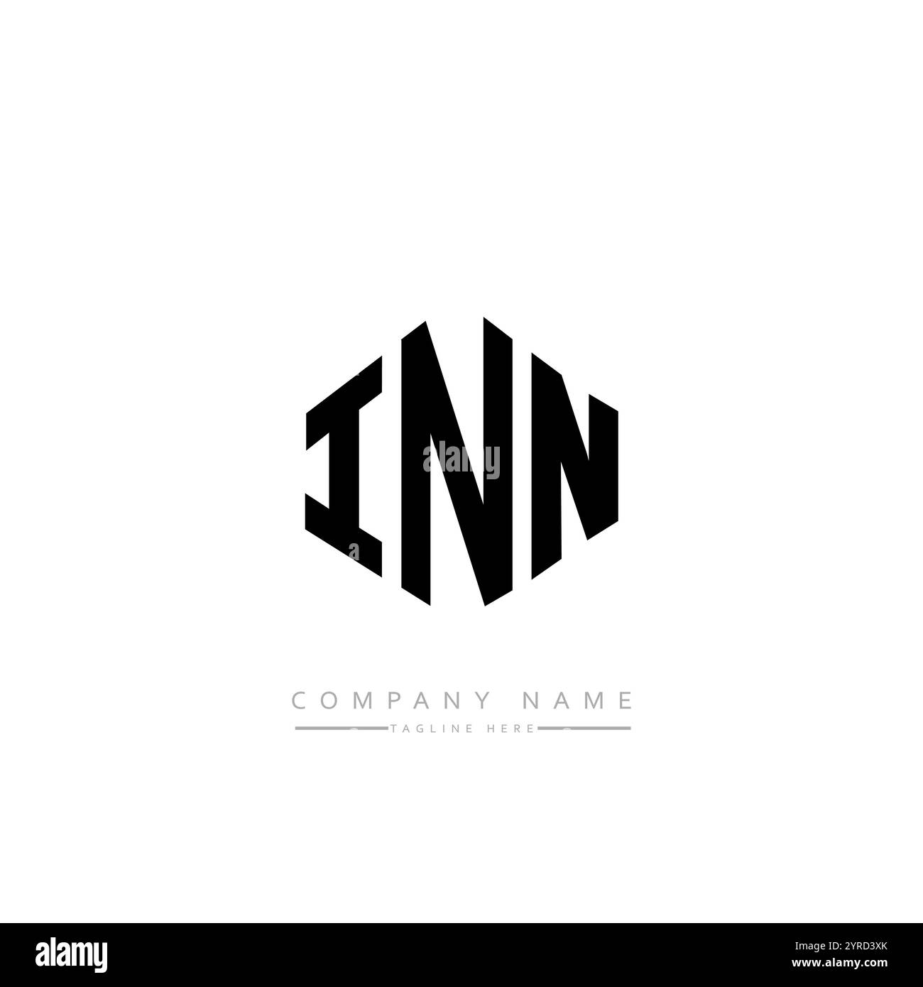 INN letter logo design with polygon shape. INN polygon and cube shape ...